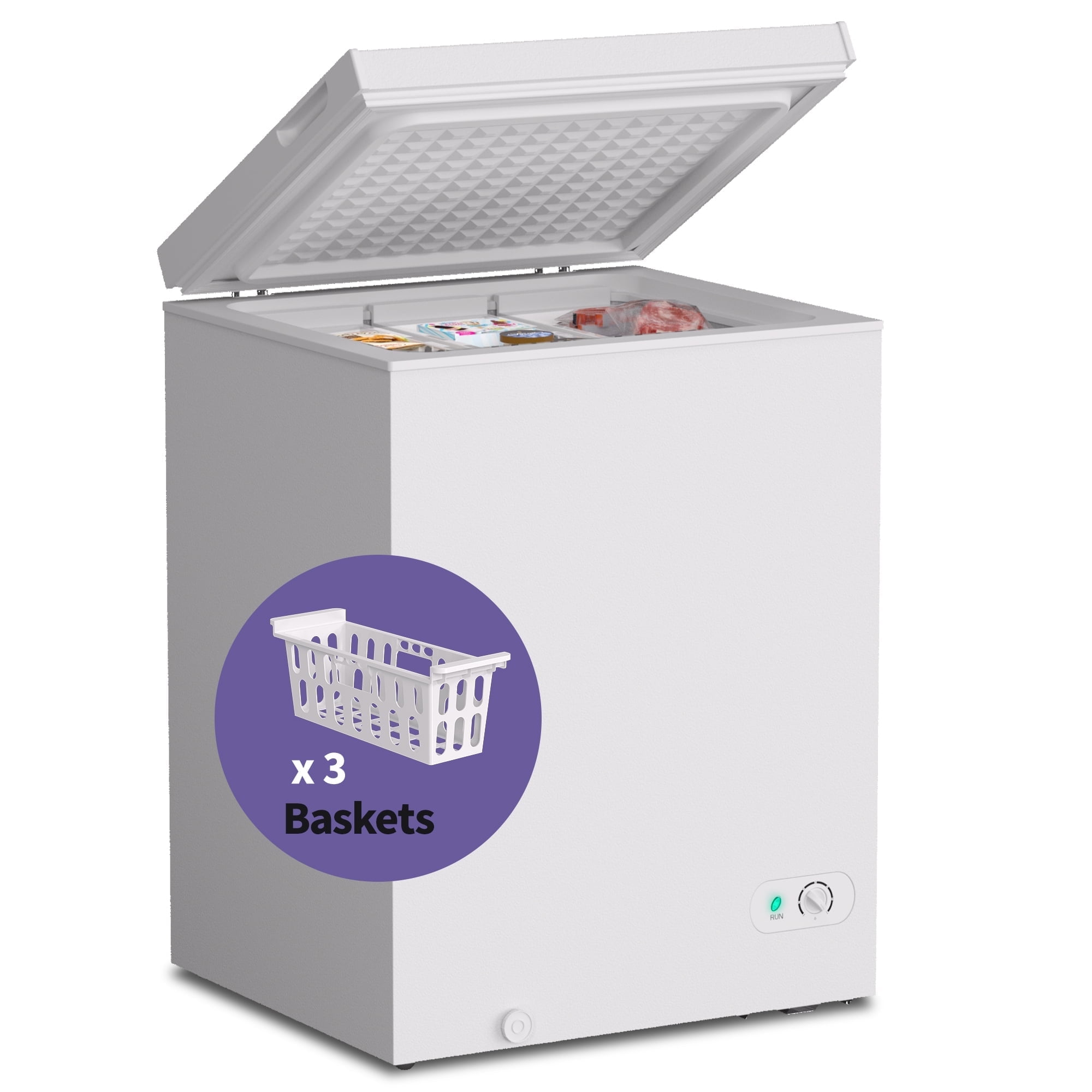 Northair 5.0 Cu Ft Small Deep Freezer with 3 Baskets - 7 Temperature ...