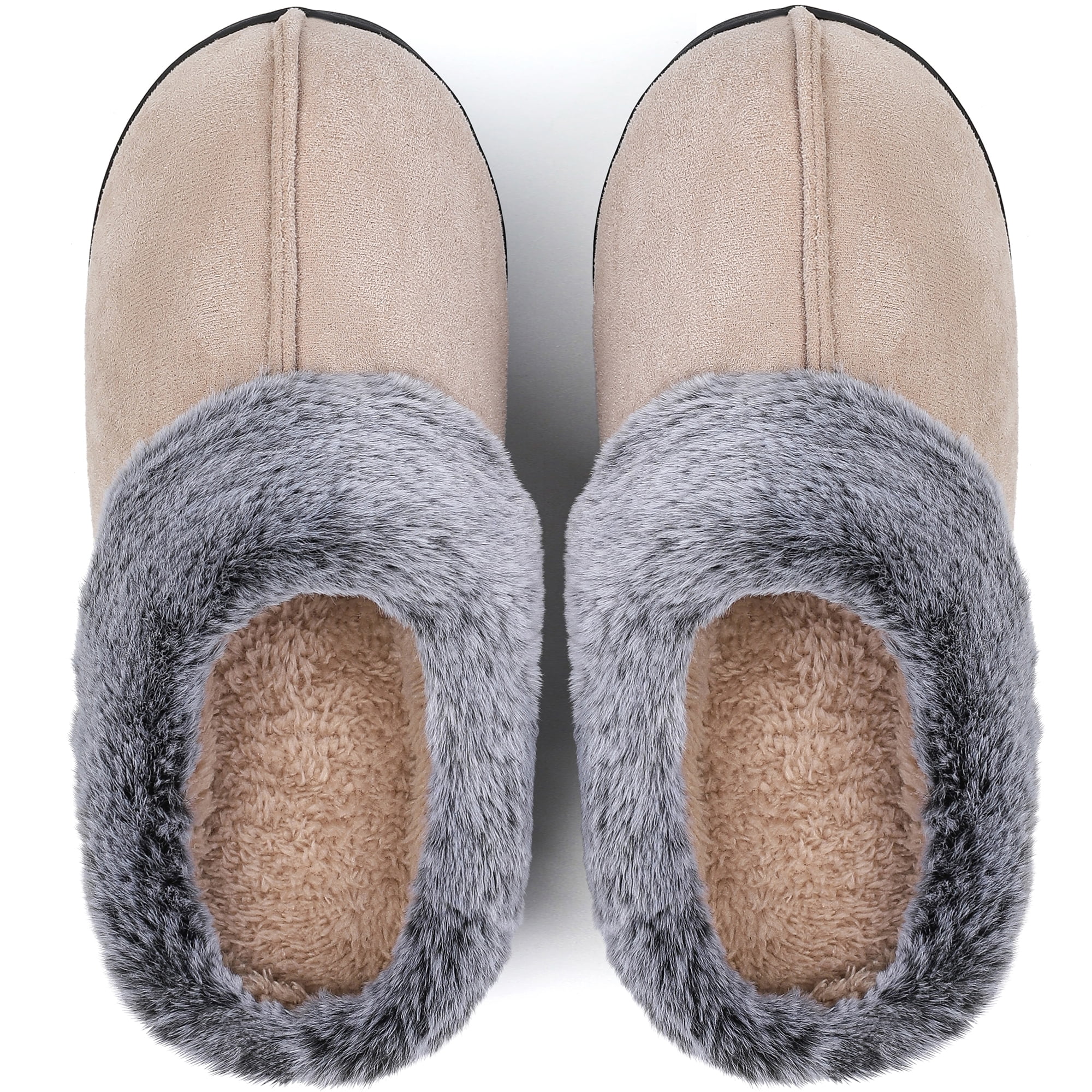 Northblanc Women's Fuzzy Memory Foam Slippers Fluffy Winter House Shoes Indoor and Outdoor ...