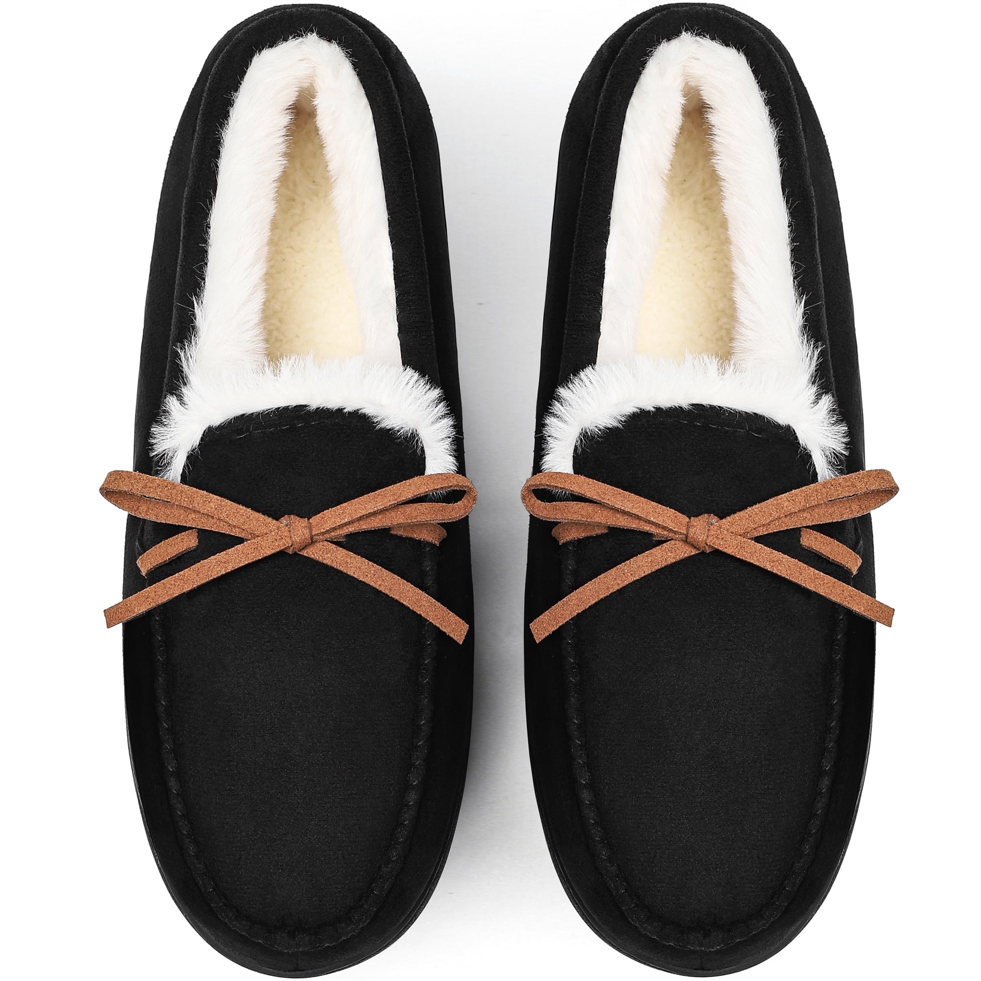 Northblanc Womens Moccasin Slippers Micro Suede Cozy Warm Faux Fur ...