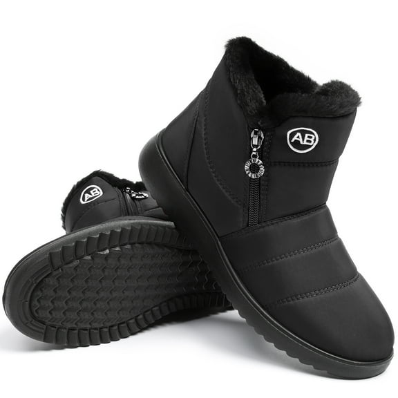 Aueoeo Winter Boots for Women Fuzzy Furry Warm Furs Lined Snow Shoes ...