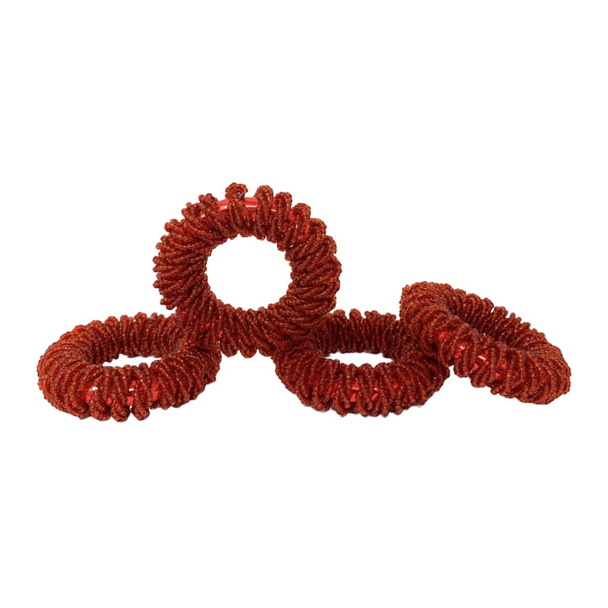 Red Beaded Napkin Rings