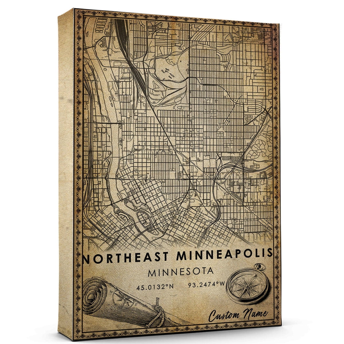 Northeast Minneapolis Map Poster, Minnesota Map Art Poster, Canvas ...