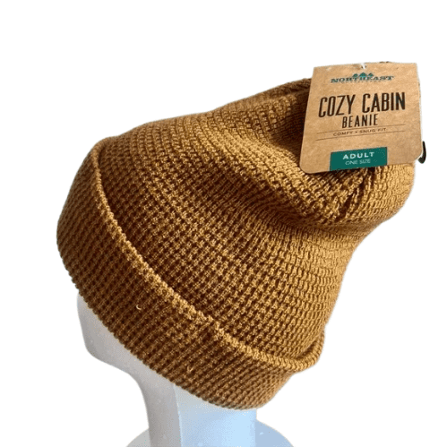 Northeast Outfitters Neo Cozy Cabin Waffle Cuff Beanie Unisex Brown ...