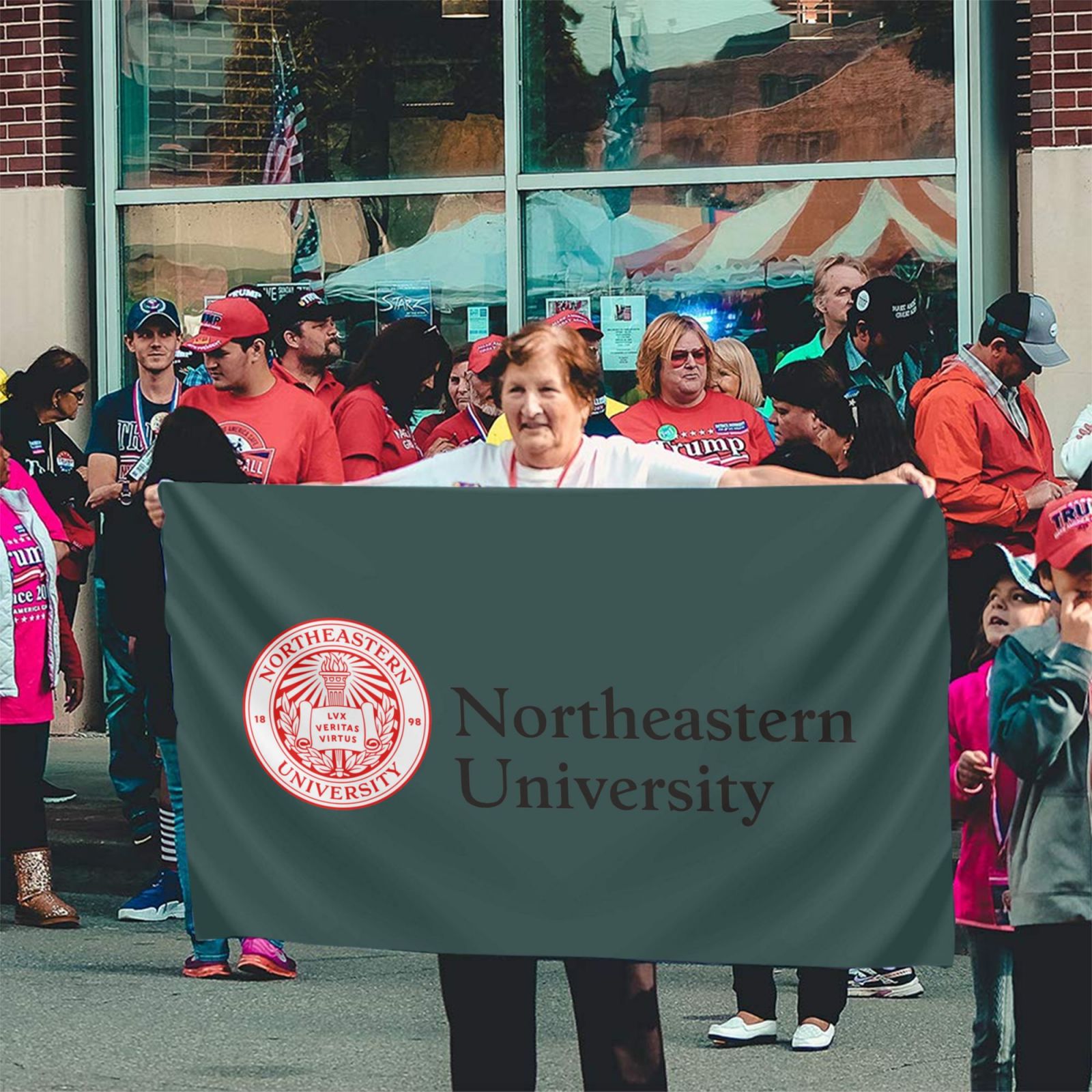 Northeastern University Flag 3x5 Outdoor ,Sewn Stripes, Stronger Brass ...