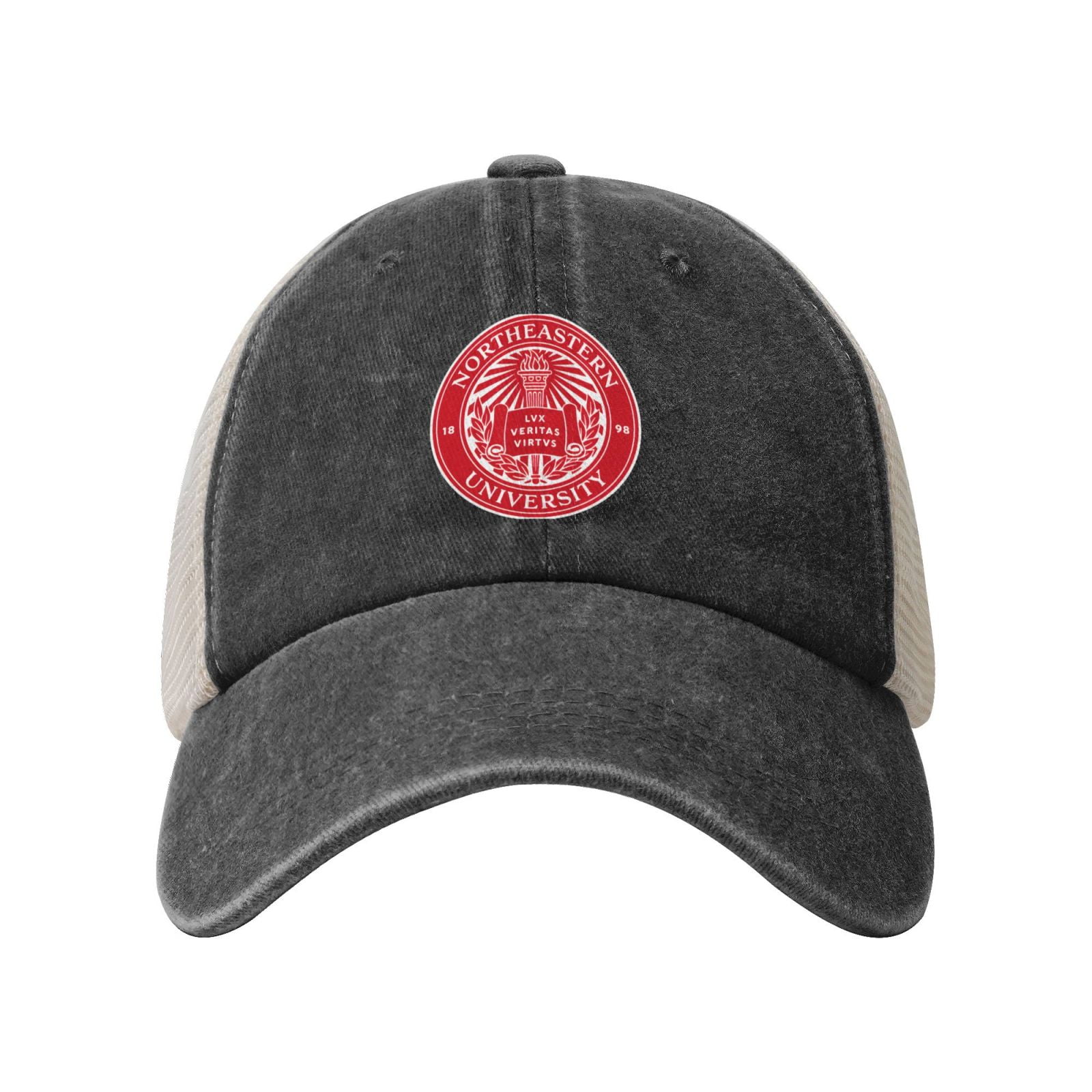 Northeastern University Hat Adjustable Athletic Vintage Washed Distressed Mesh Baseball Cap ...