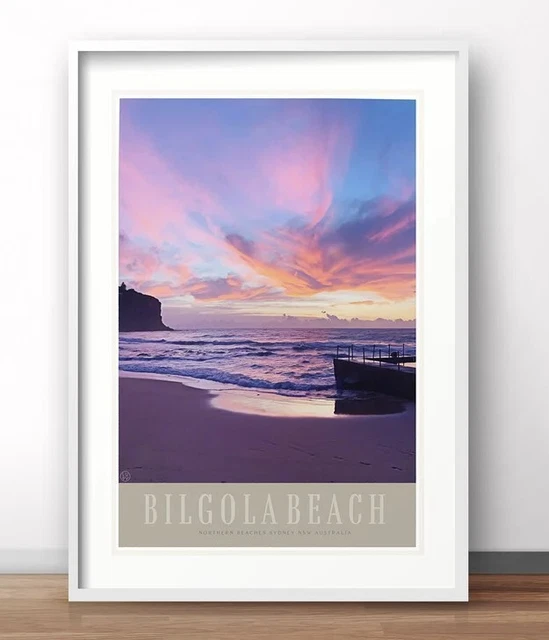 Northern Beaches Sydney Vintage Poster Australian Retro Print Vintage