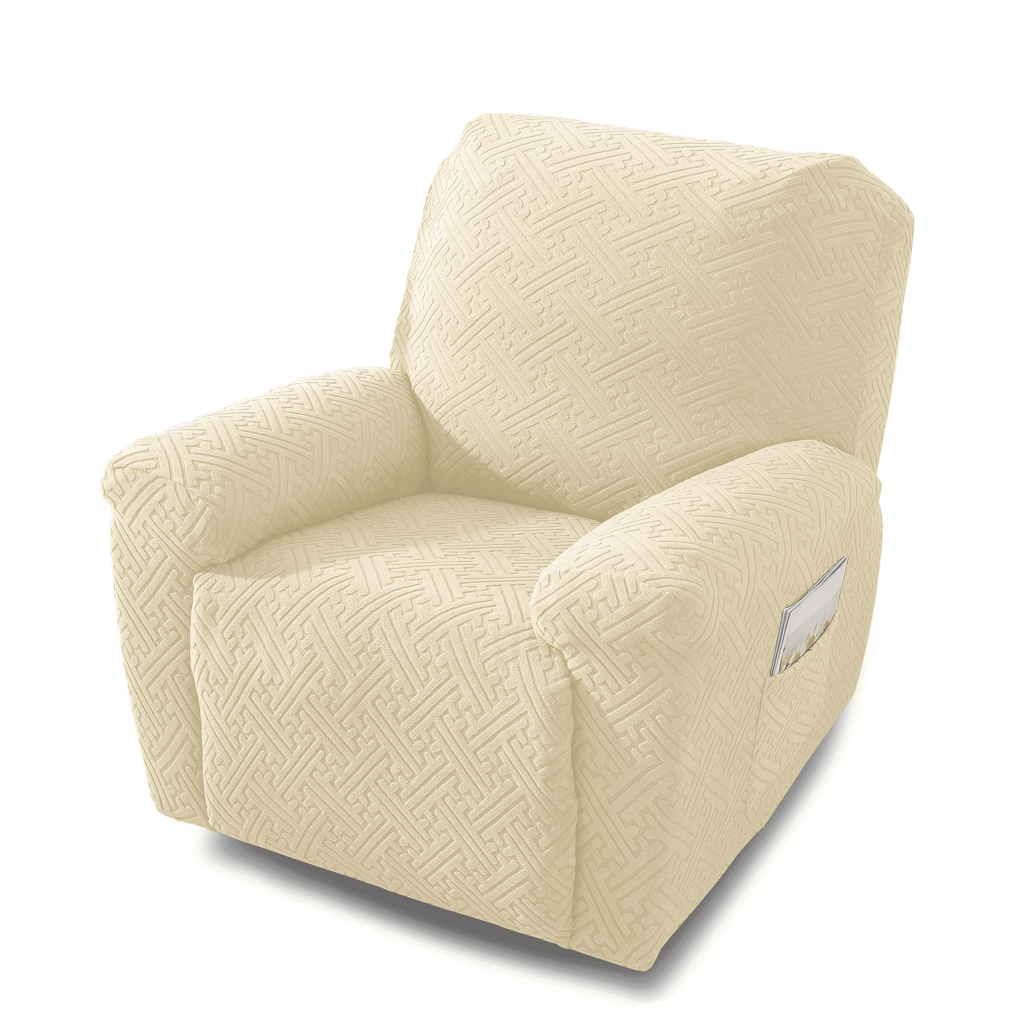 ComfortLiving 4-Piece Stretch Recliner Slipcovers, #3 Jacquard, Fits 1 ...