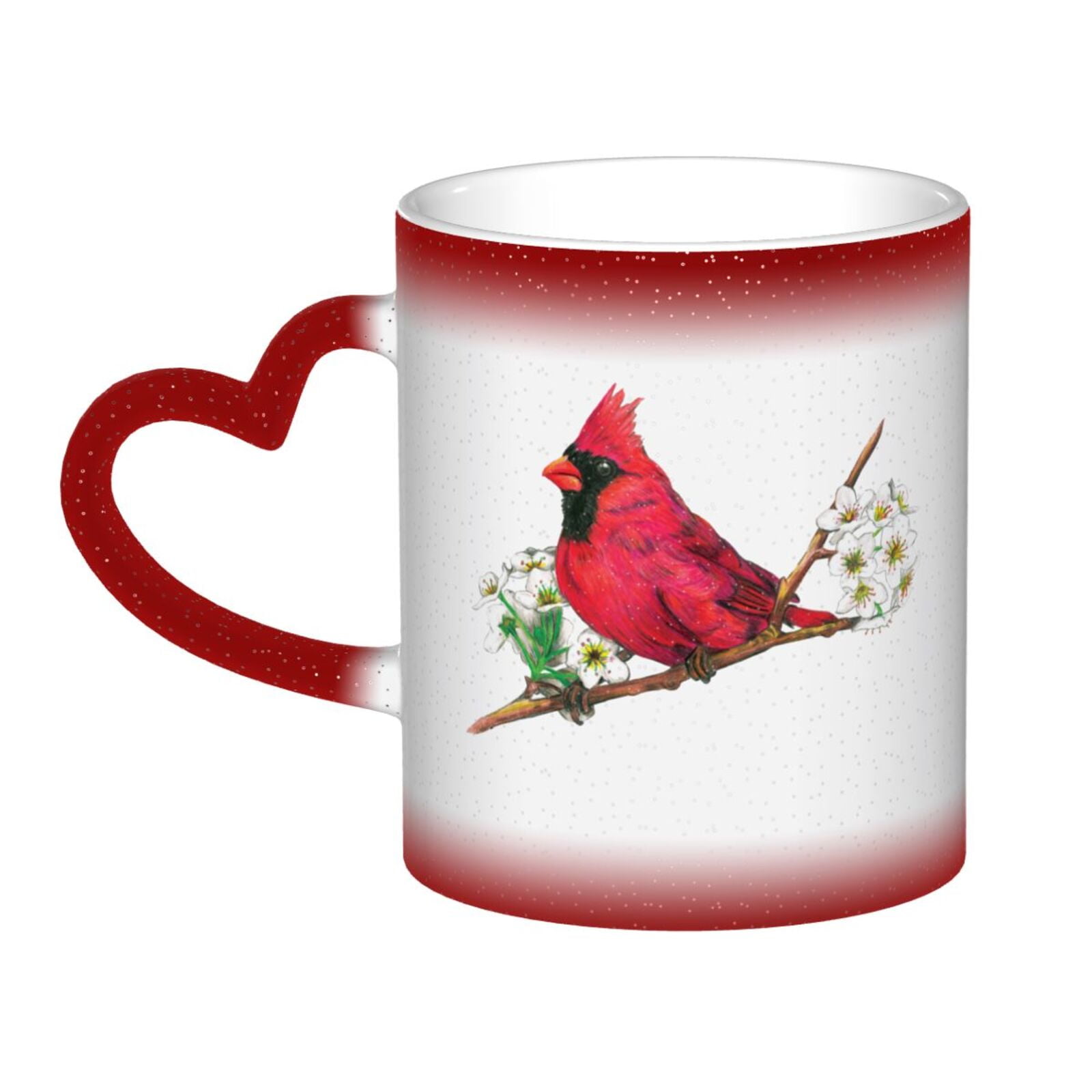Northern Cardinal Bird Ceramic Coffee Mug 11 oz Heat Sensitive Cup ...