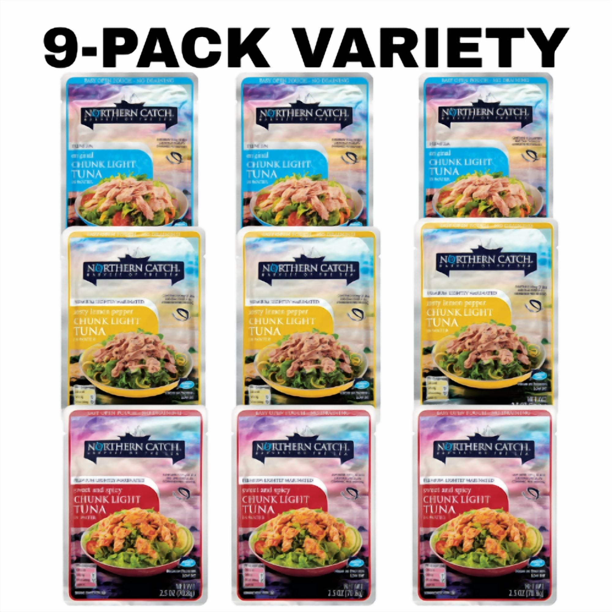 Northern Catch Original Chunk Light,Zesty Lemon Pepper Tuna and Sweet ...