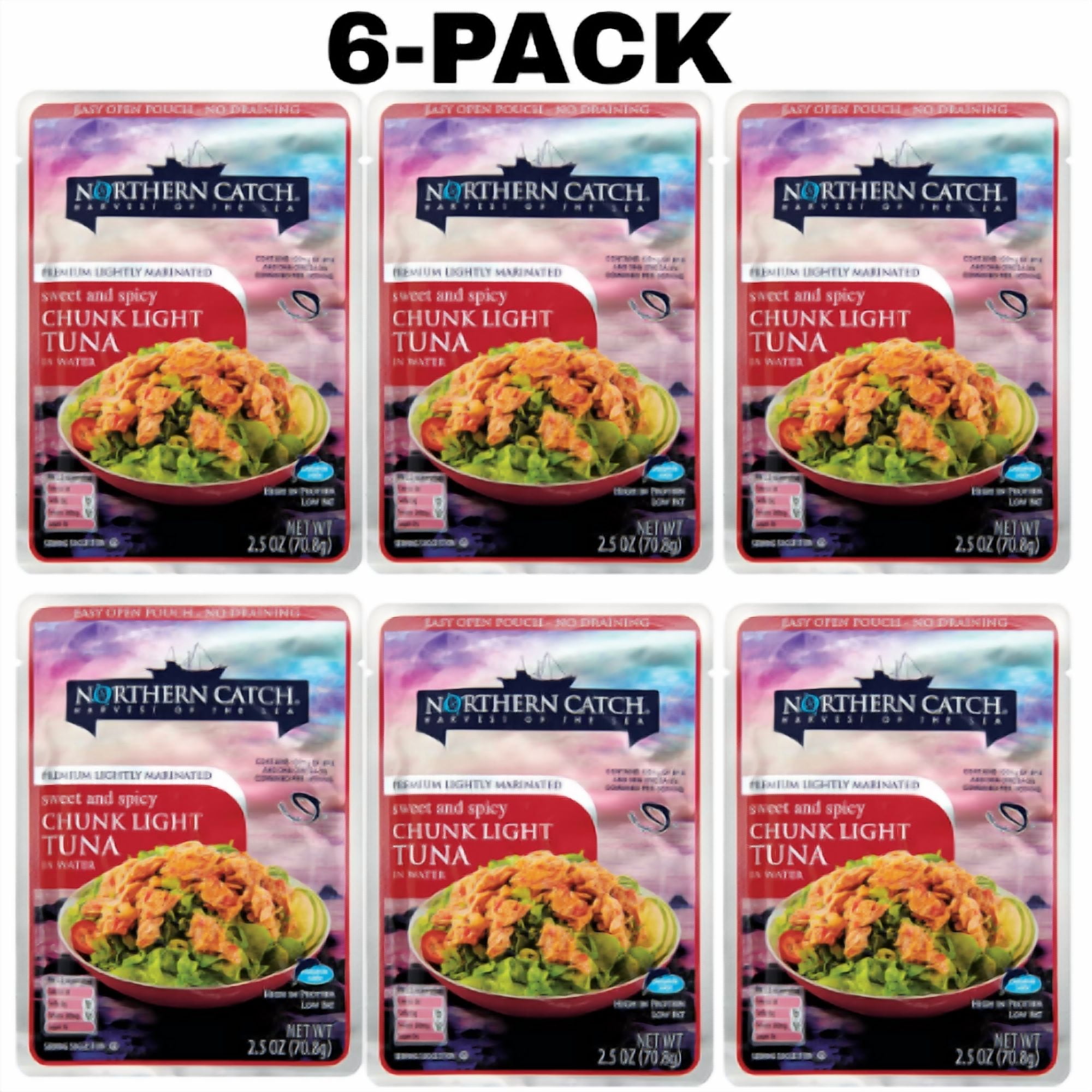 Northern Catch Sweet and Spicy Tuna in Water Pouch, 2.5 oz,6-Pack ...