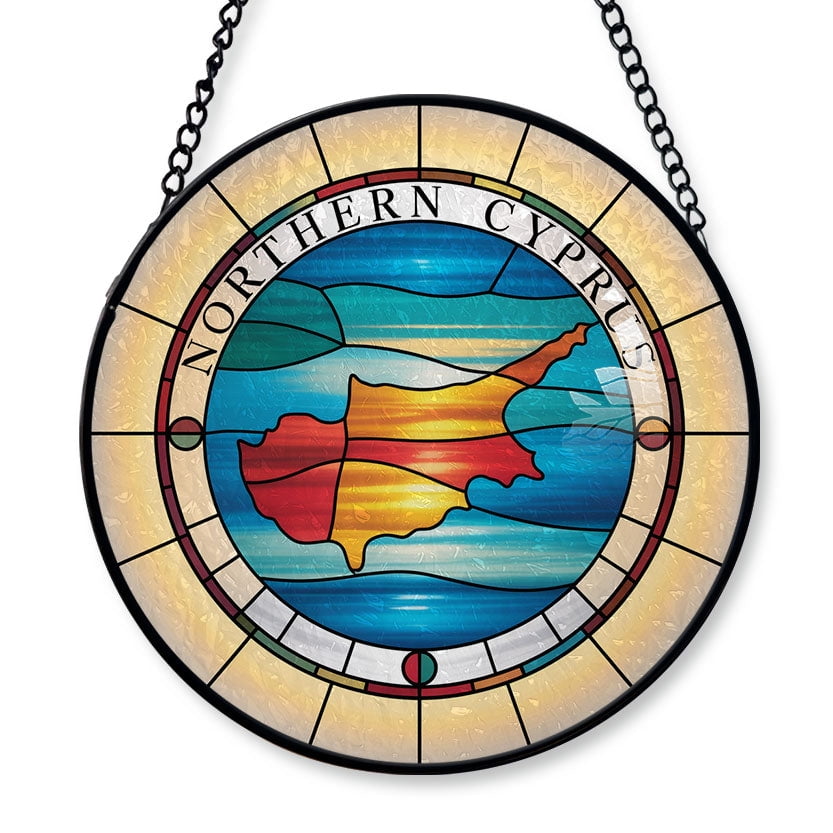 Northern Cyprus Travel Decor Suncatcher Stained Glass Window Hanging ...