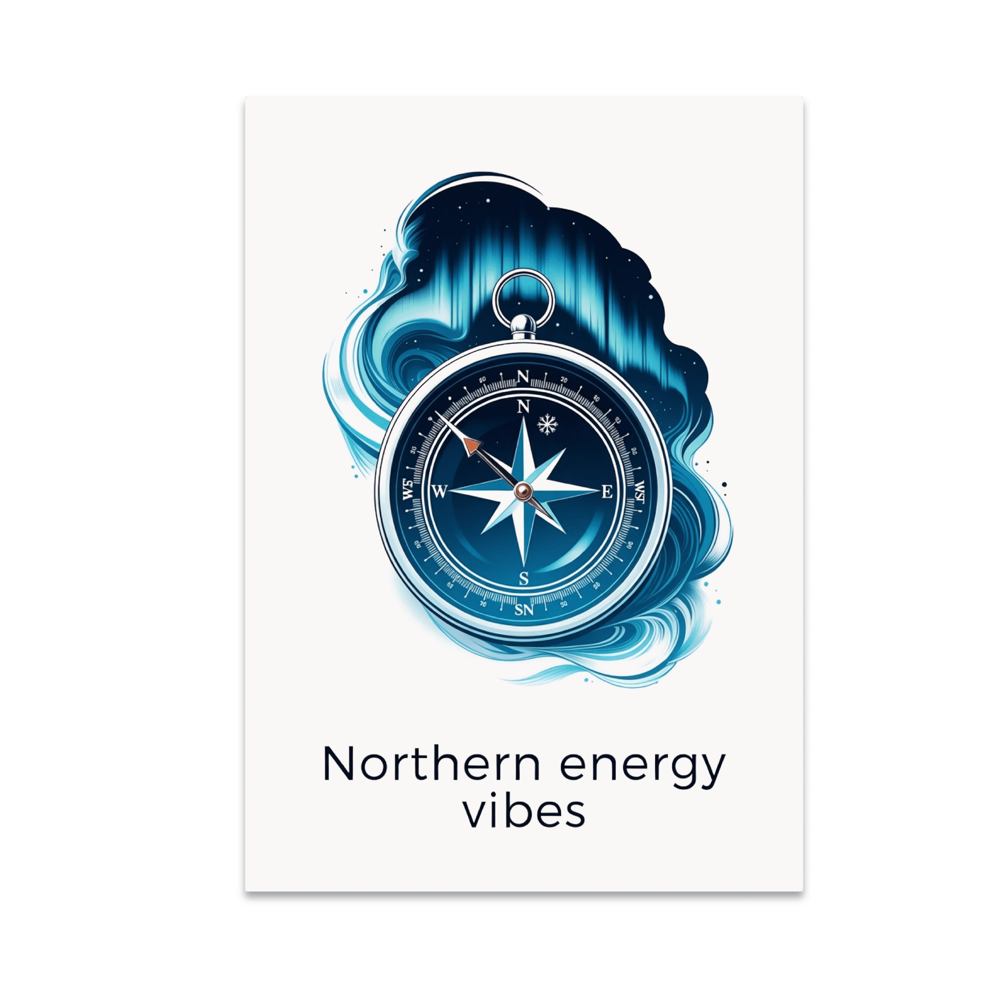Northern Energy Vibes Compass Aurora Art - Adventure Enthusiast - 13x19 ...
