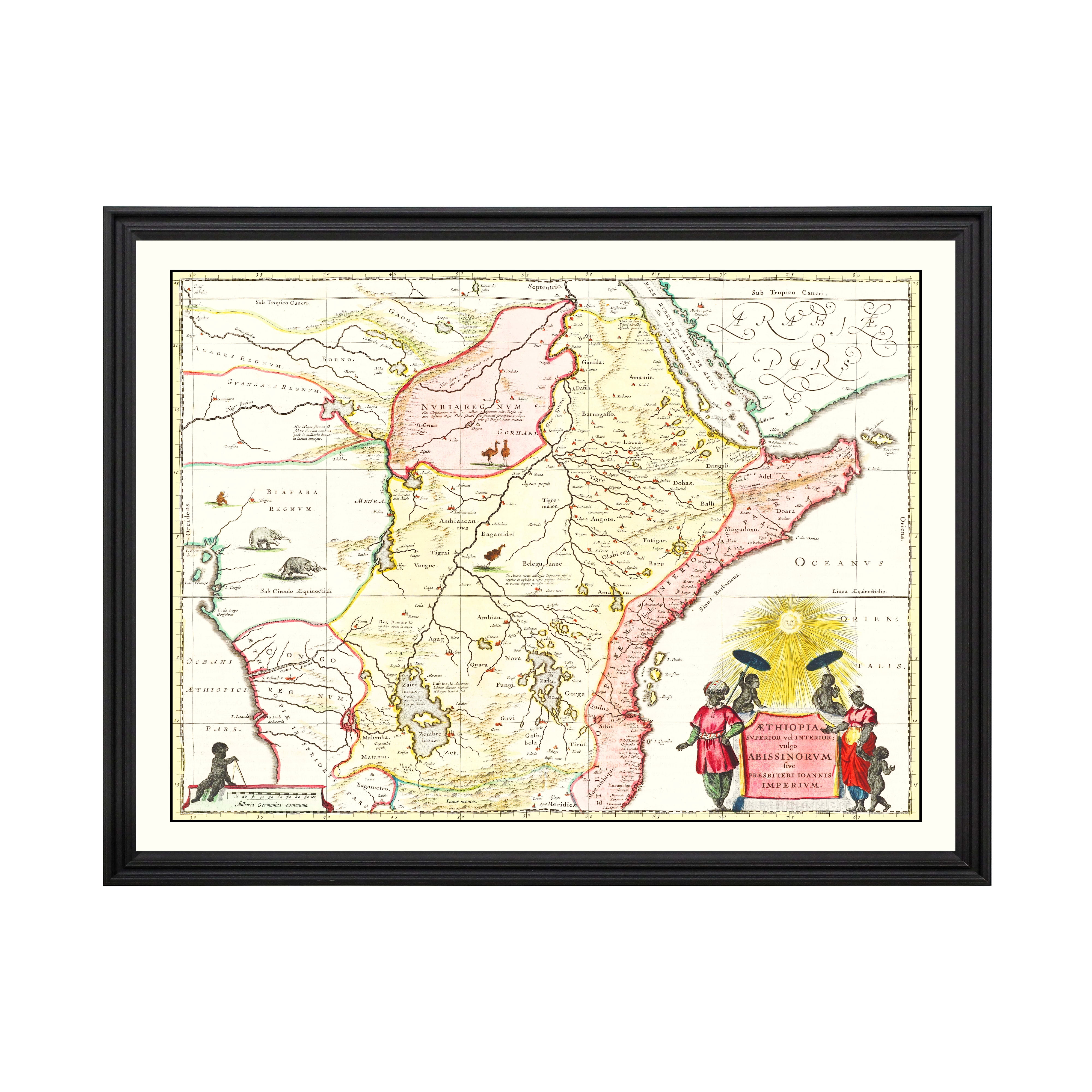 Northern Ethiopia Ethiopia Art, 1665 Vintage Map of Northern Ethiopia ...