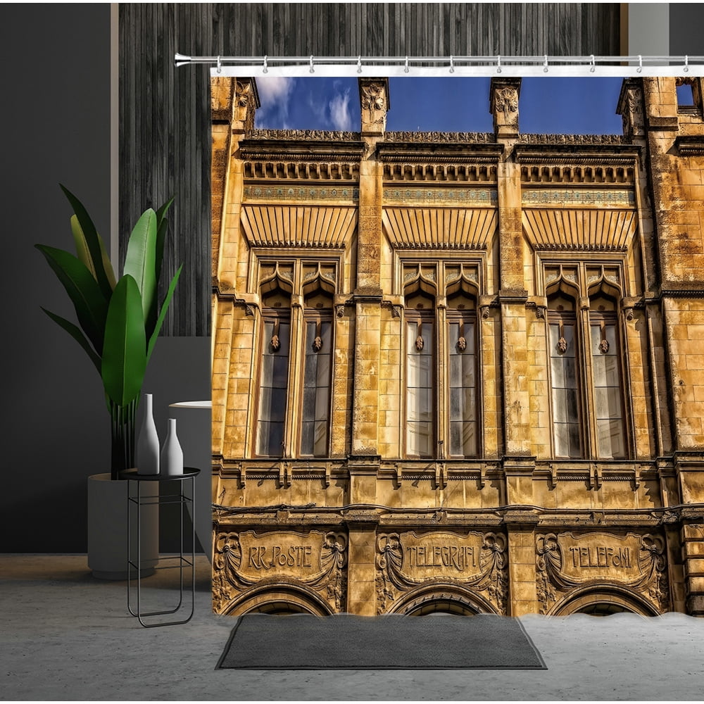 Northern Europe Style Bath Curtains Old Fashid Building Church ...