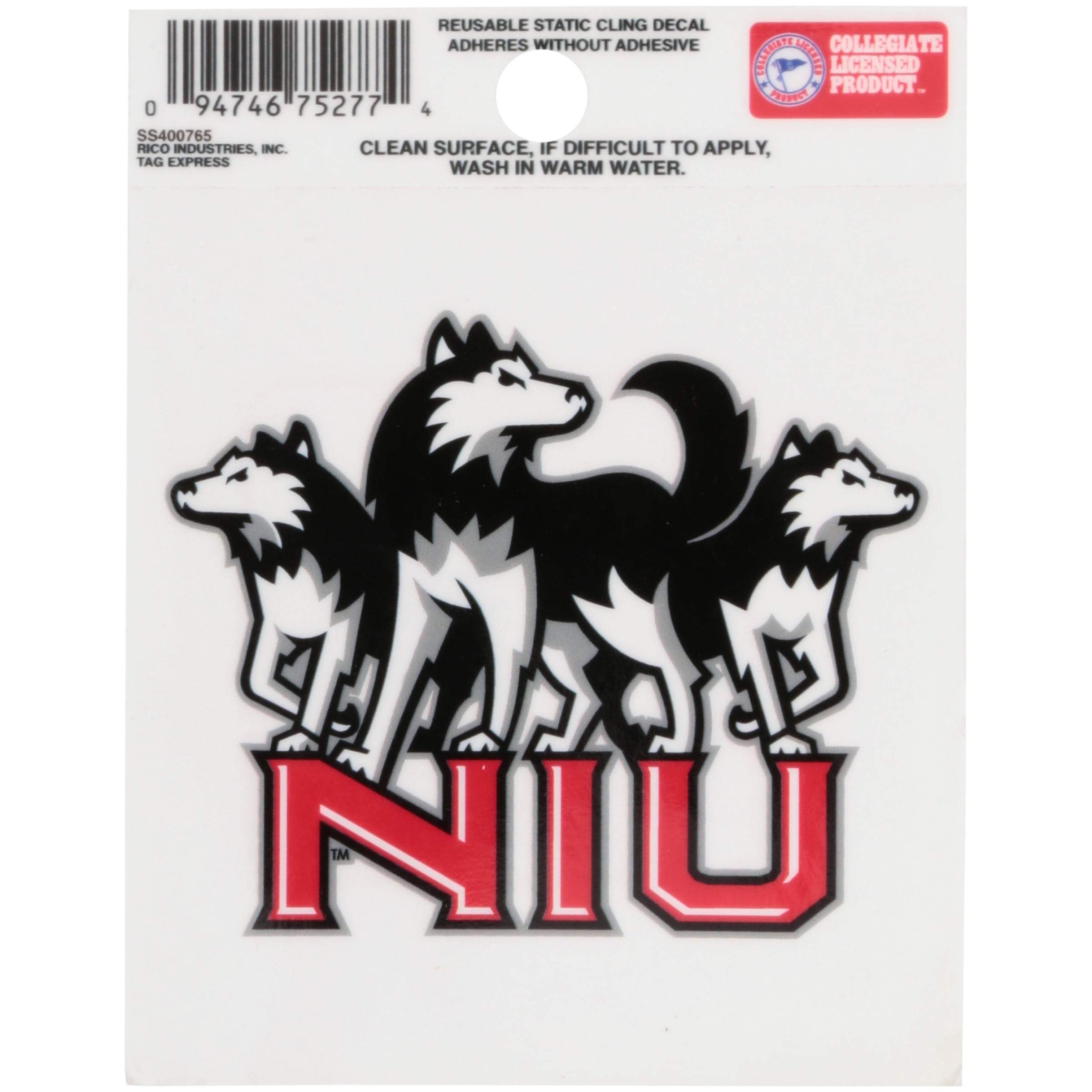 Northern Illinois University Huskies Reusable Static Cling Decal ...