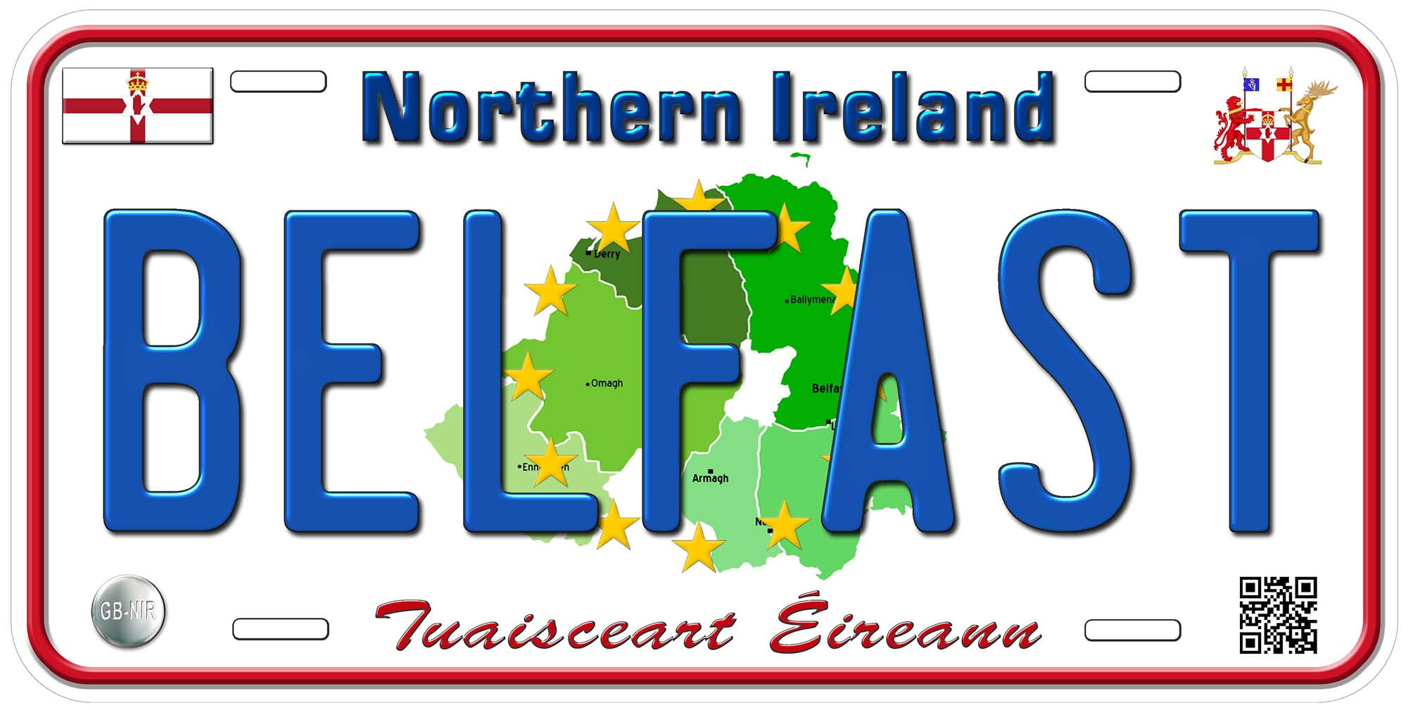 Northern Ireland Belfast Custom Novelty Car License Plate - Walmart ...