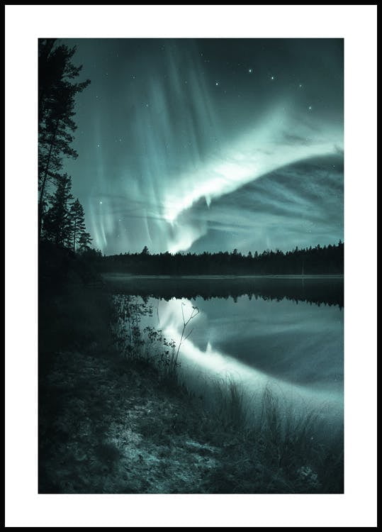 Northern Light Reflection Poster Wall Art, Modern Wall Decor For Living Room Bedroom, 8x12 ...