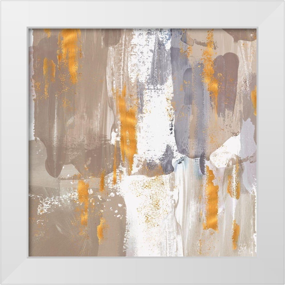 Northern Lights 26x26 White Modern Wood Framed Museum Art Print Titled - Icescape Abstract Grey ...