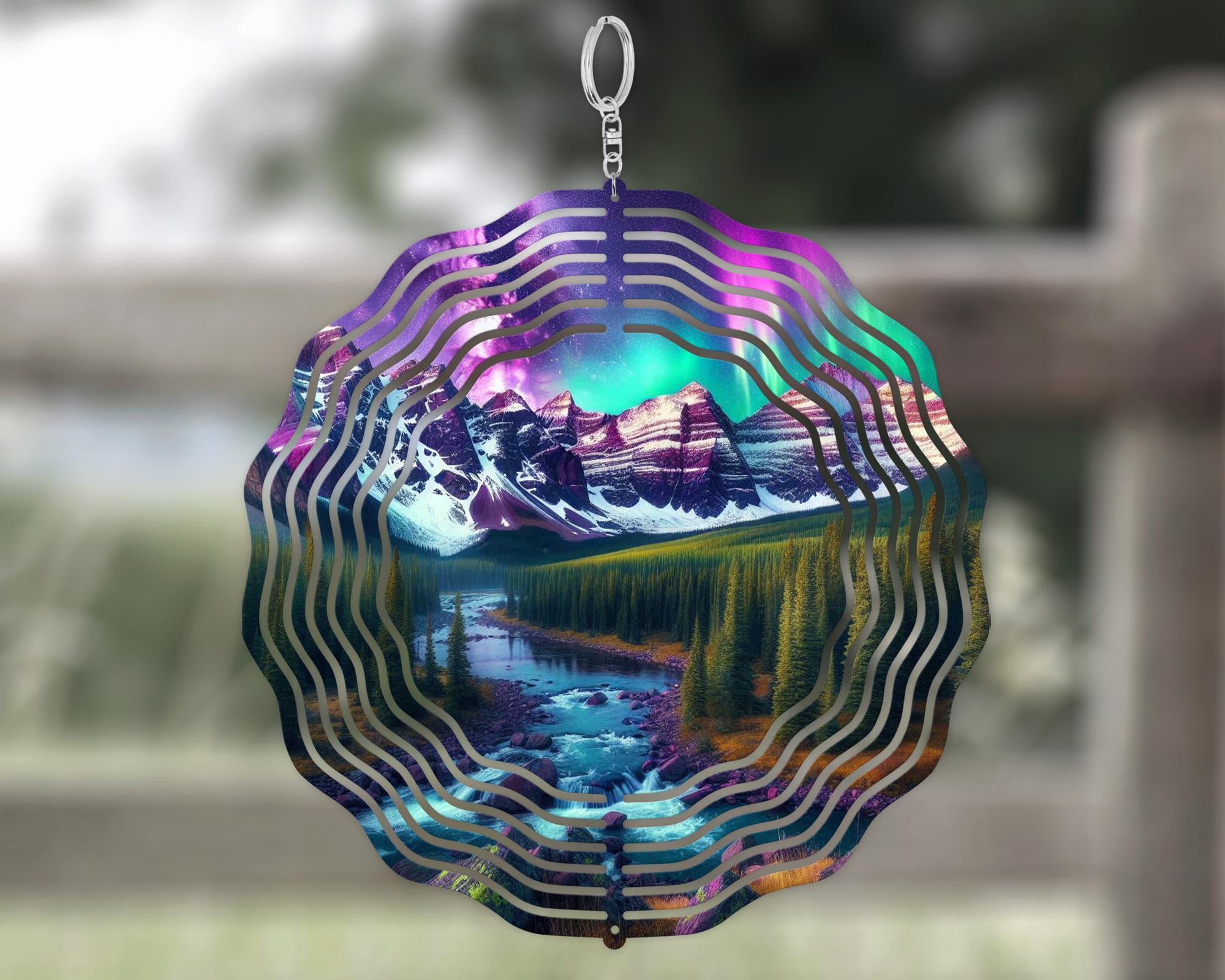 Northern Lights 3D Wind Spinner Aluminum Nature Decor Yard Art ...