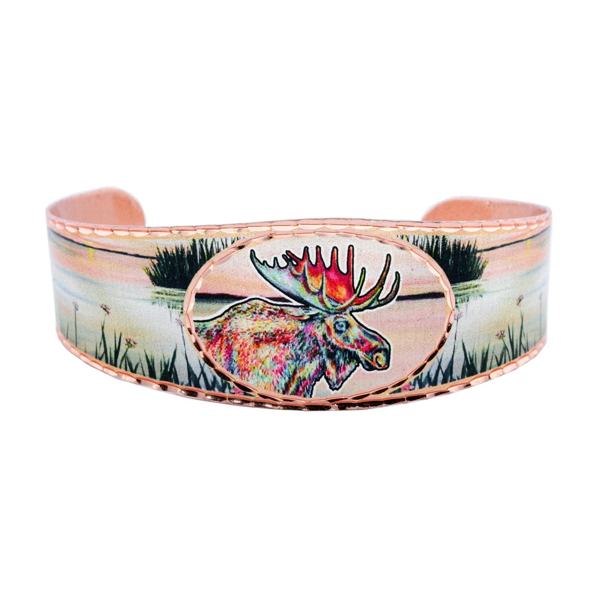 FRONT LINE JEWELRY Moose Bracelet for Women, Alaska Wildlife Pink‑Tone ...