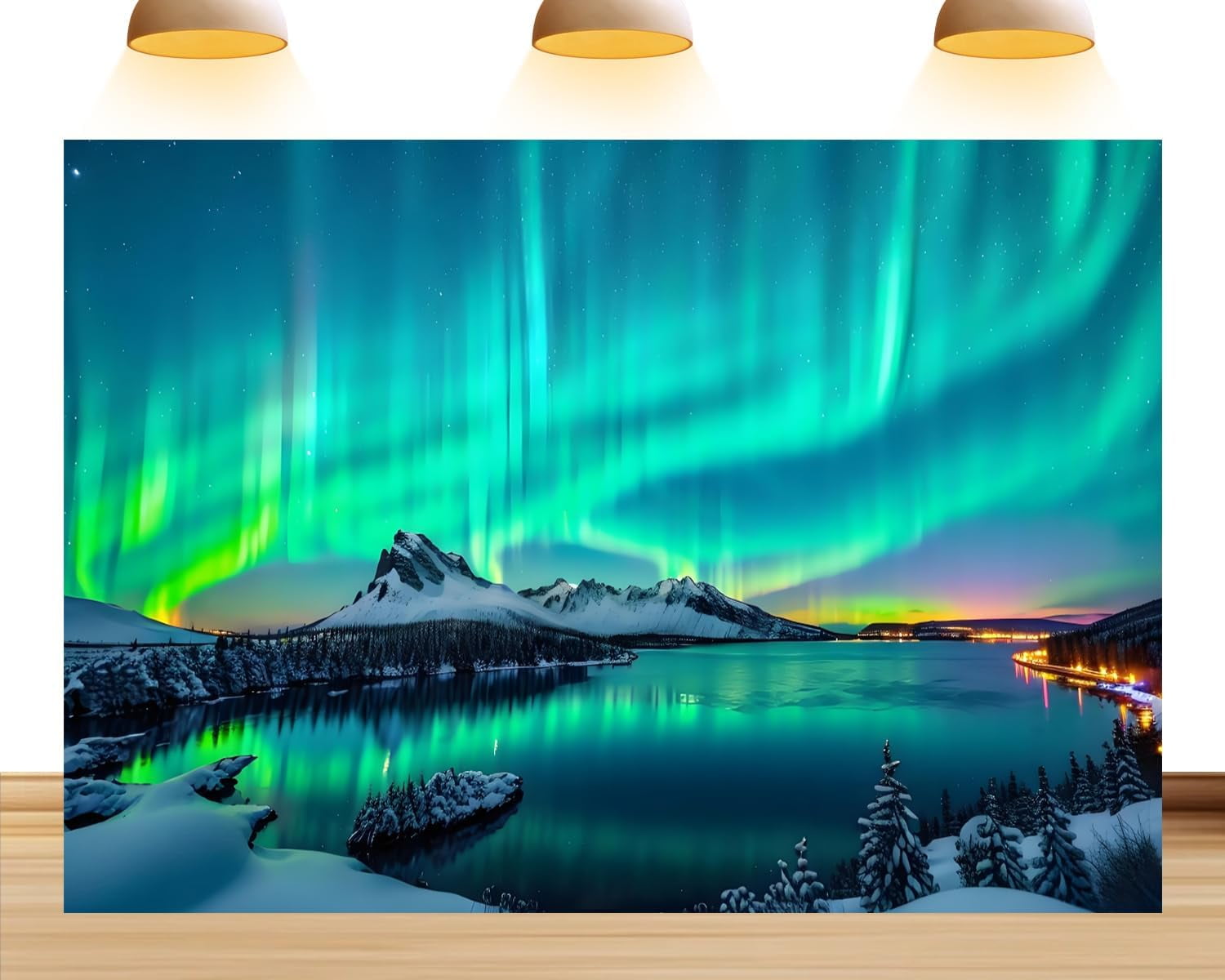 Northern Lights Backdrop for Photography Real Norwegian Village Arctic ...