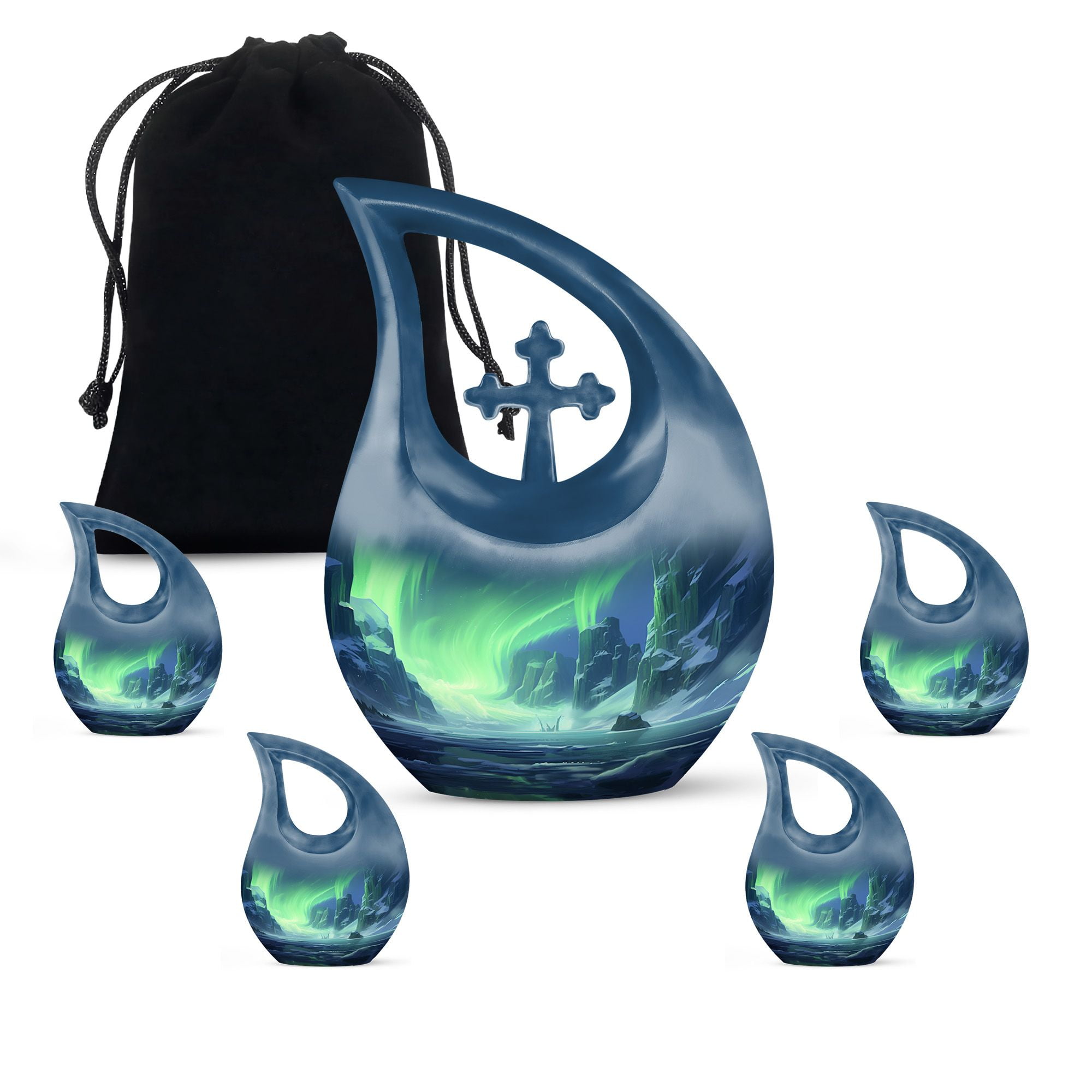 Northern Lights' Fantasy Over Urn - Unique Urns For Human Ashes - Urns ...