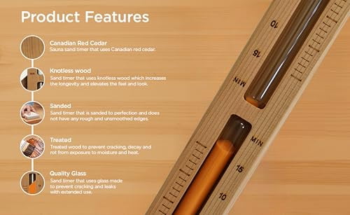 Northern Lights Group Sauna Sand Timer - 15-Minute Countdown Sauna ...