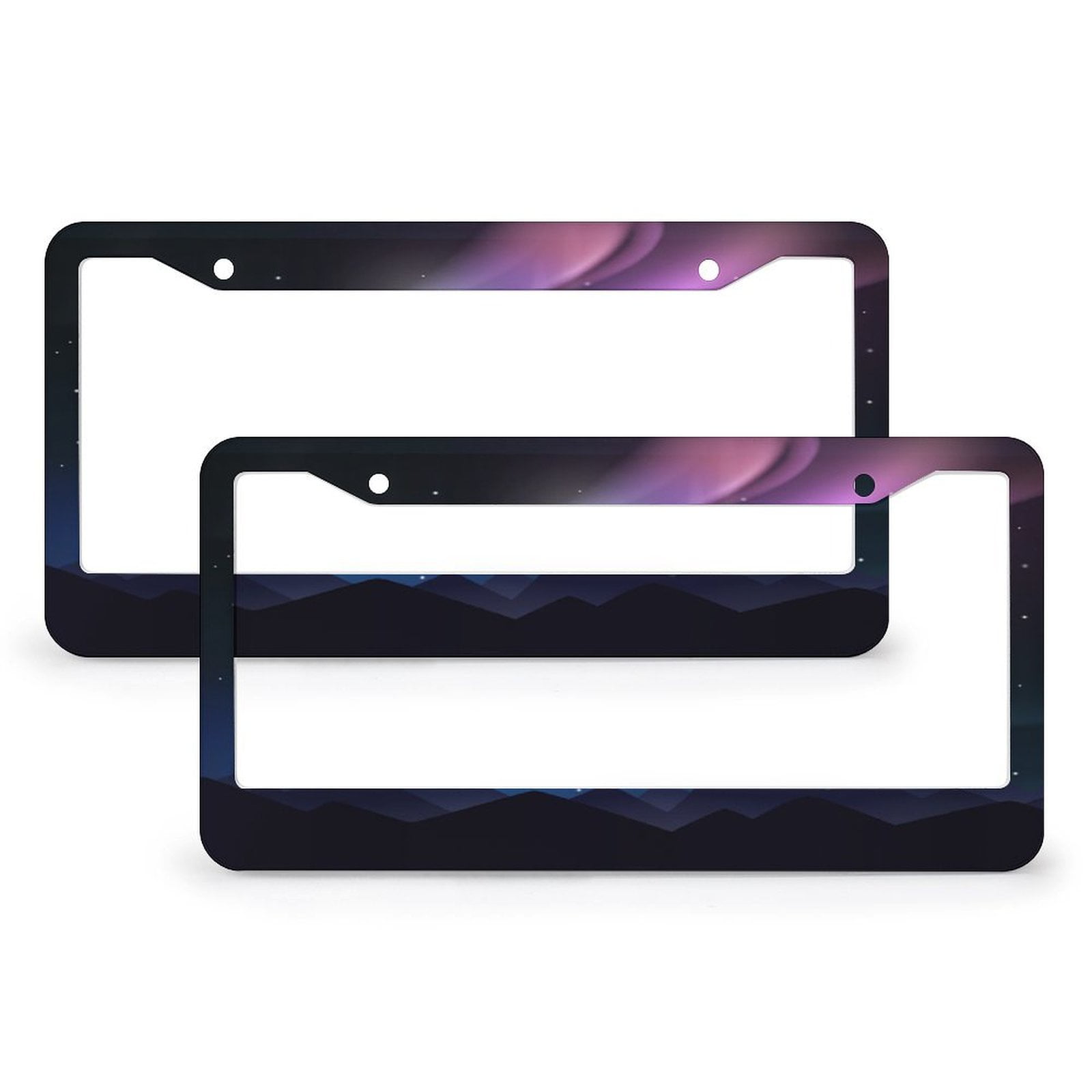 Northern Lights License Plate Frames - 2 Pack Metal Tag Frame Car Plate ...