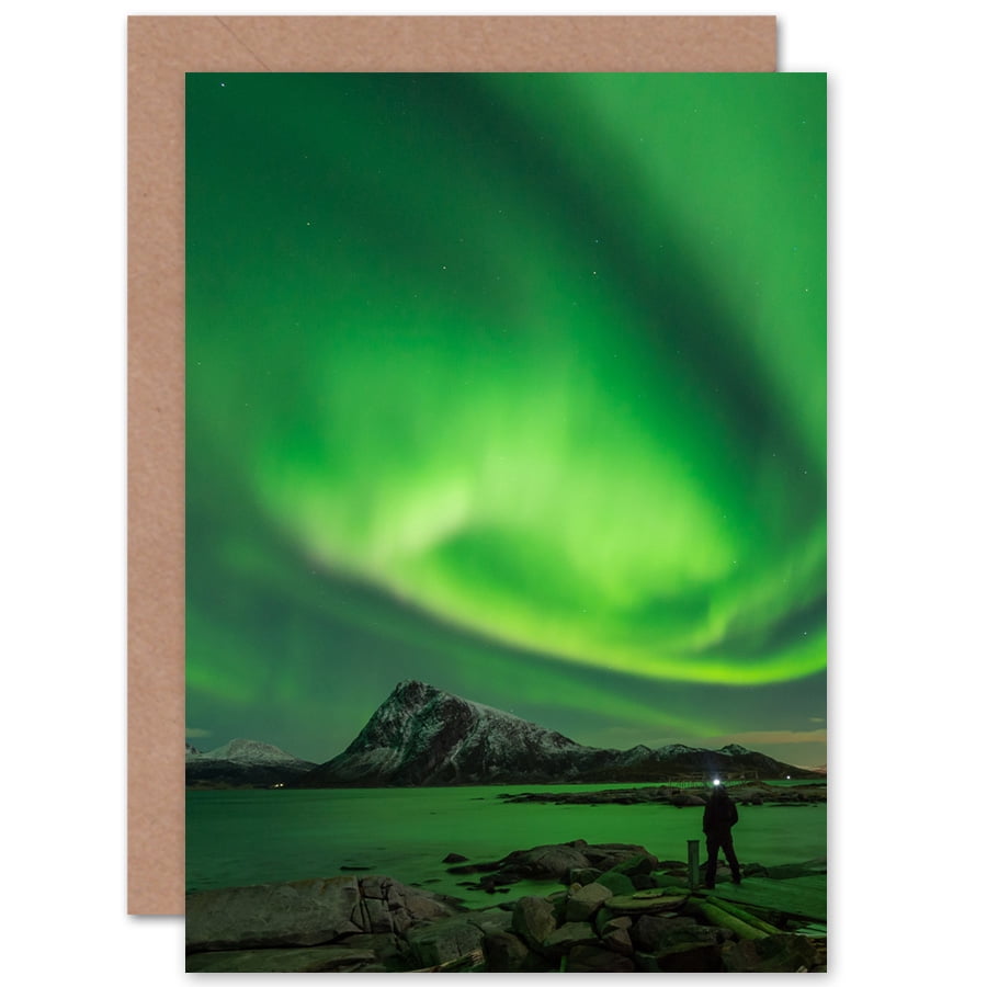 Northern Lights Lofoten Islands Norway Greetings Card Plus Envelope ...