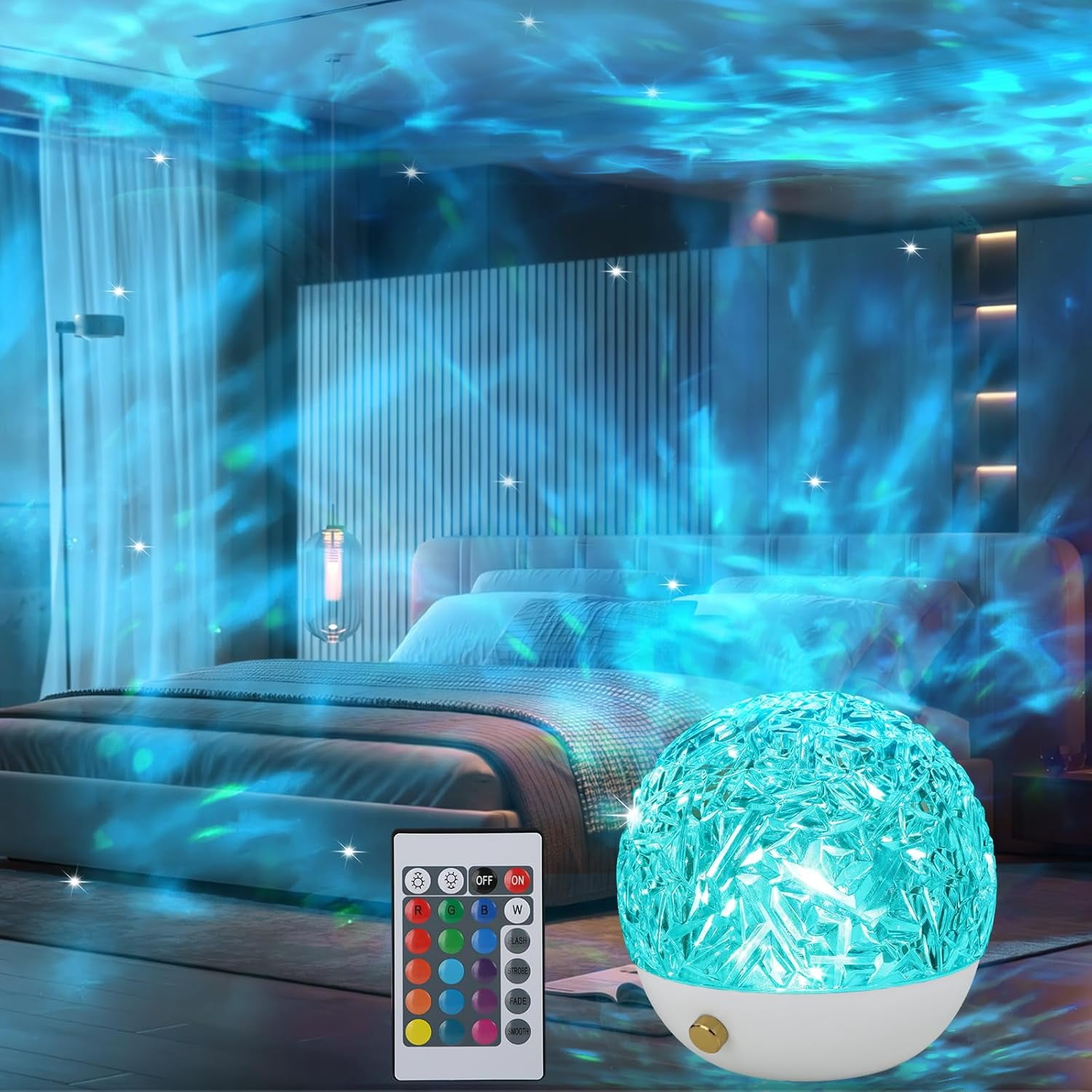 Northern Lights Ocean Wave Projector Lamp,16 Colors Gradual Rotating ...