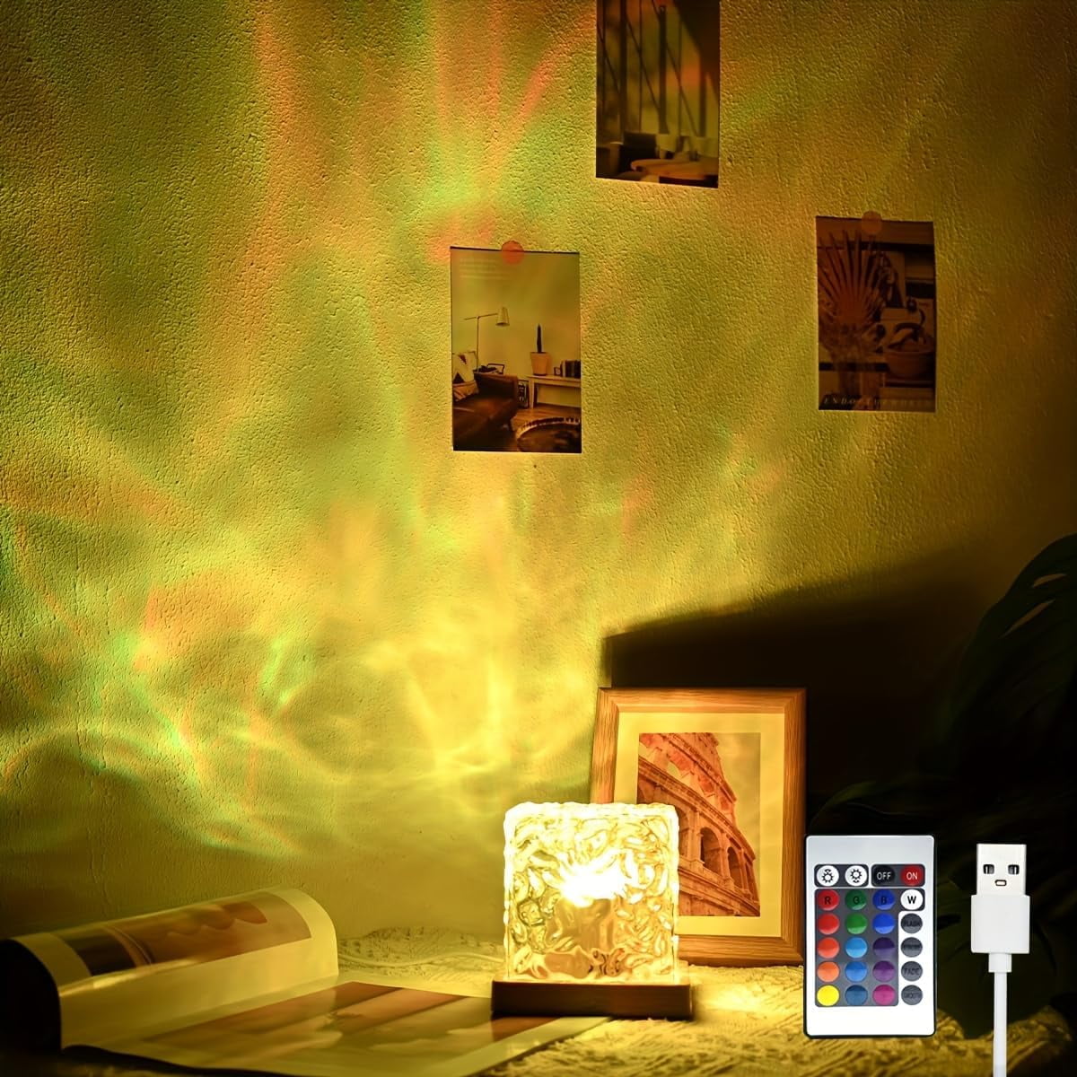 Northern Lights Projector, 16-Color Galaxy Night Light with Ocean Wave ...