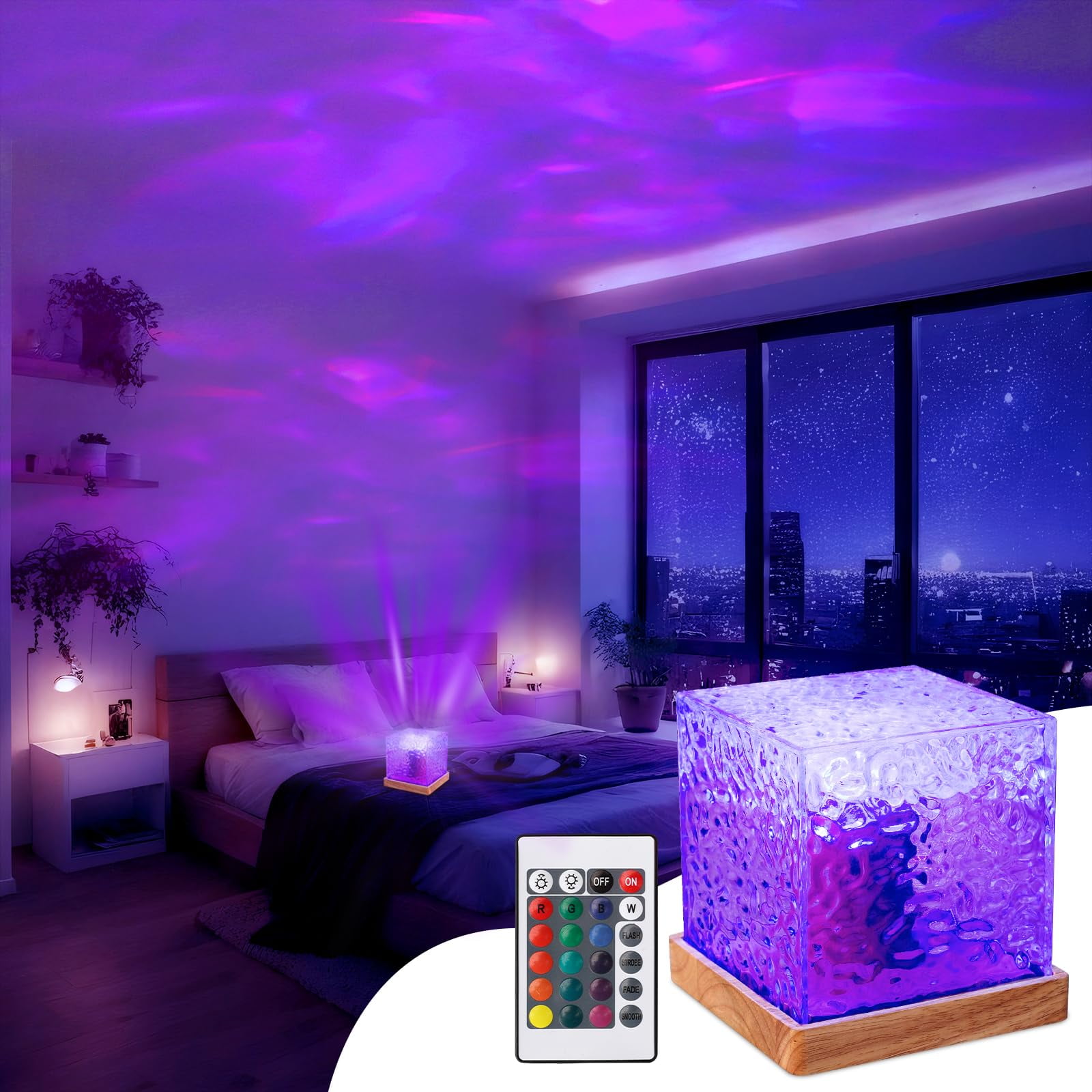 Northern Lights Projector,16 Colors Ocean Wave Projector with Remote ...