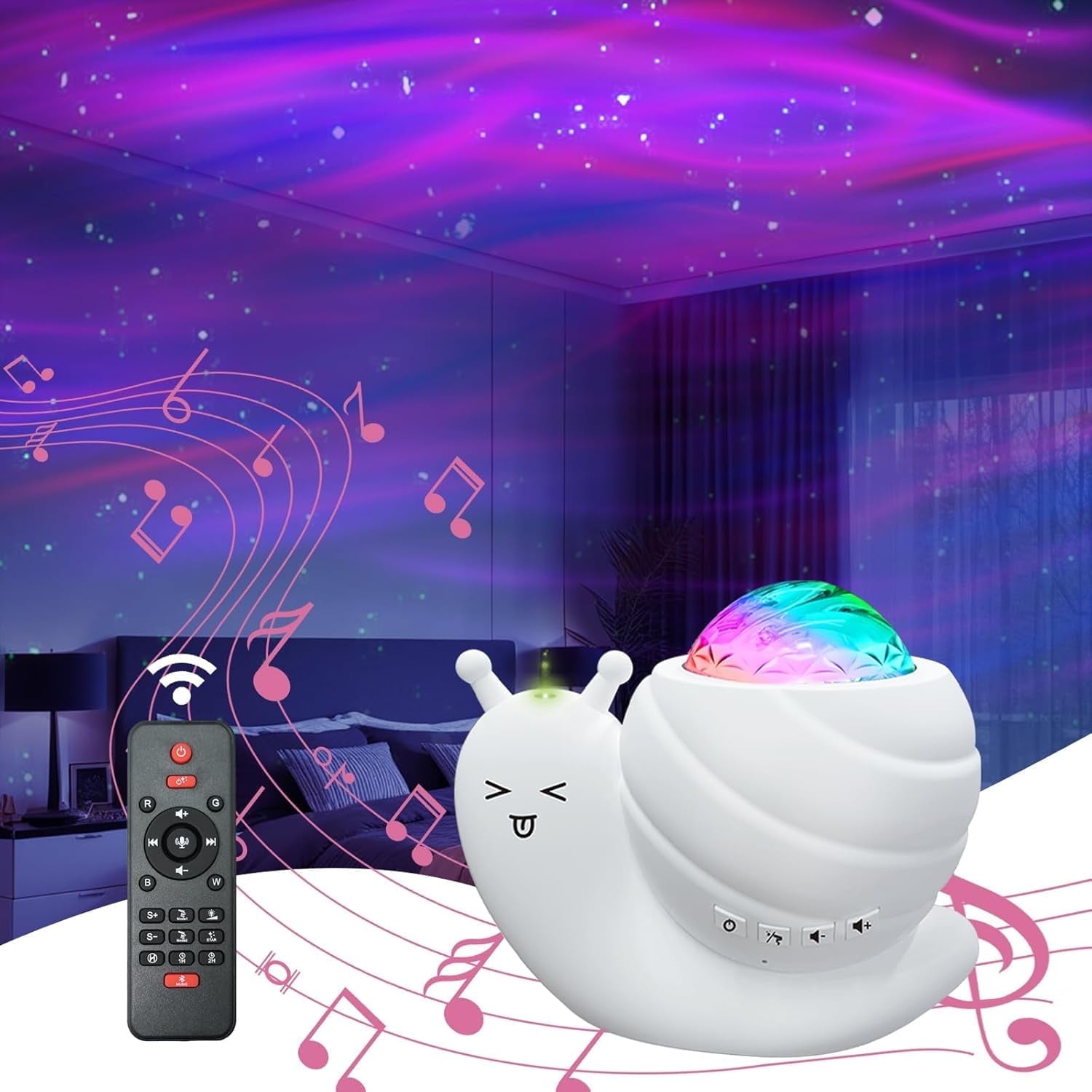 Northern Lights Projector,Snail Star Galaxy Projector with Bluetooth ...
