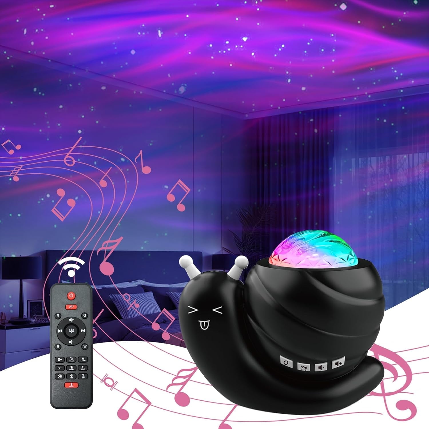 Northern Lights Projector,Snail Star Galaxy Projector with Bluetooth ...