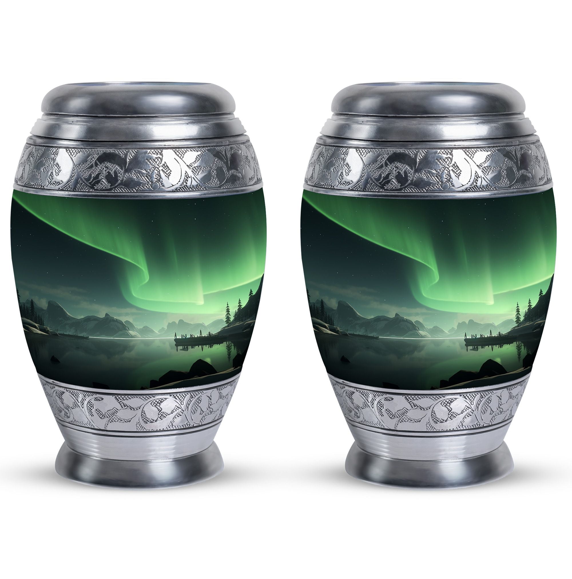 Northern Lights' Silent Over a Winter Wonderland - Tiny Burial Urn for ...