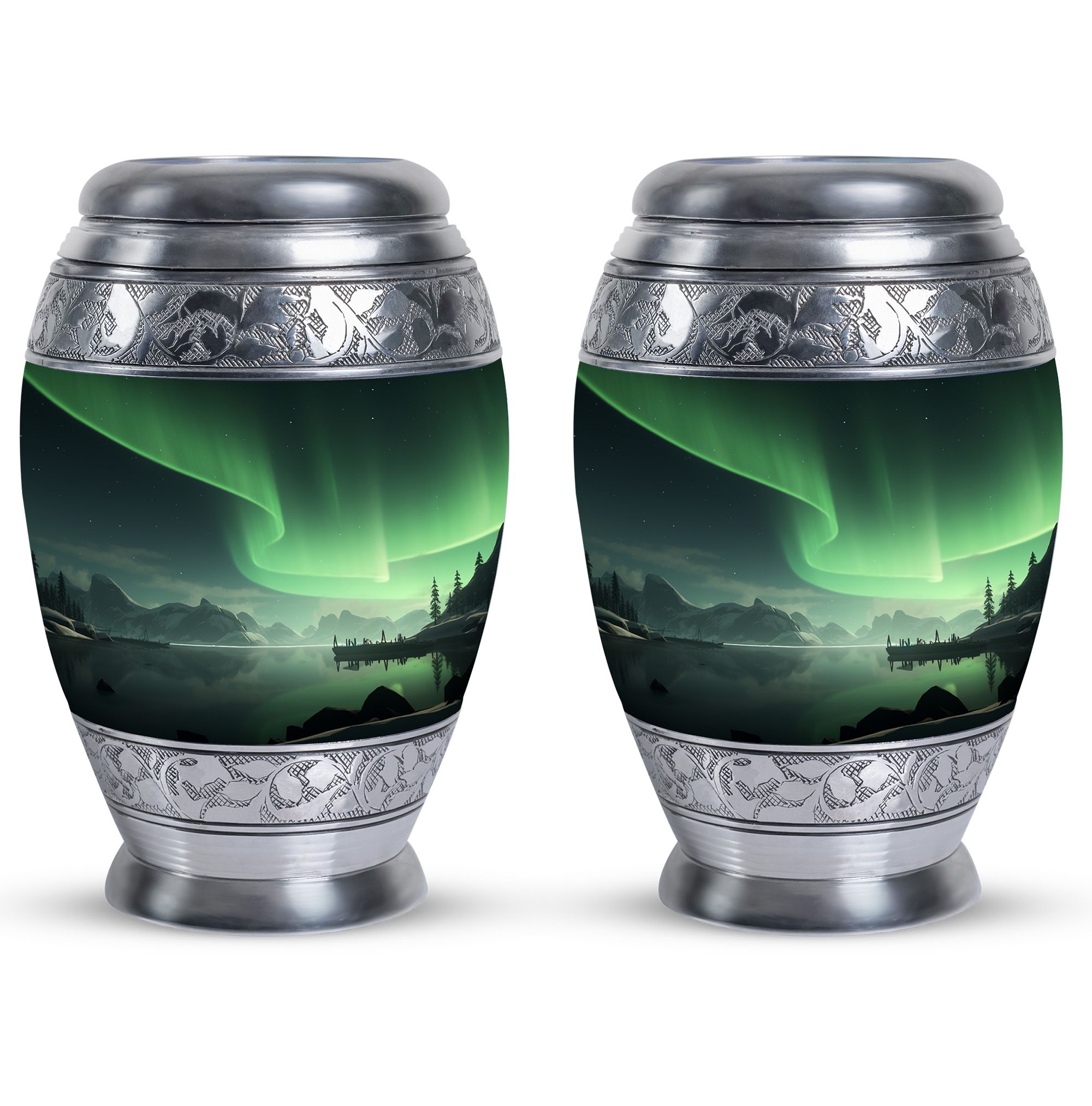 Northern Lights' Silent Over a Winter Wonderland - Tiny Burial Urn for ...