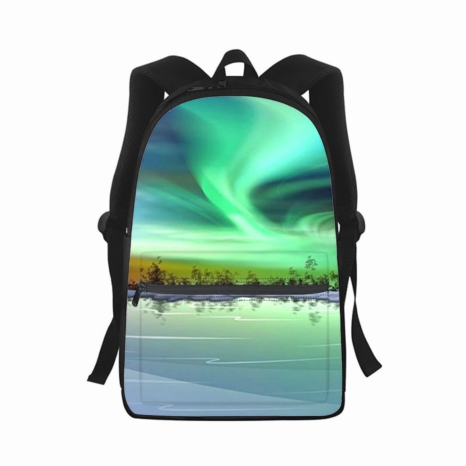 Northern Lights Sky Men Women Backpack 3D Print Fashion Student Bag ...