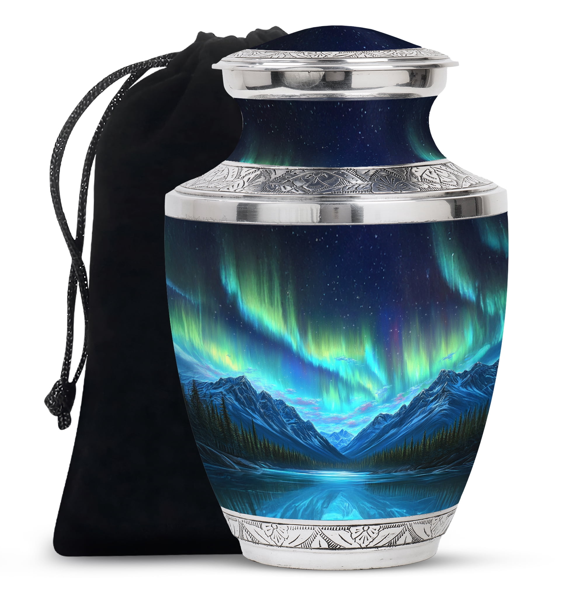 Northern Lights Urn – Large Cremation Urn for Human Ashes, Memorial ...