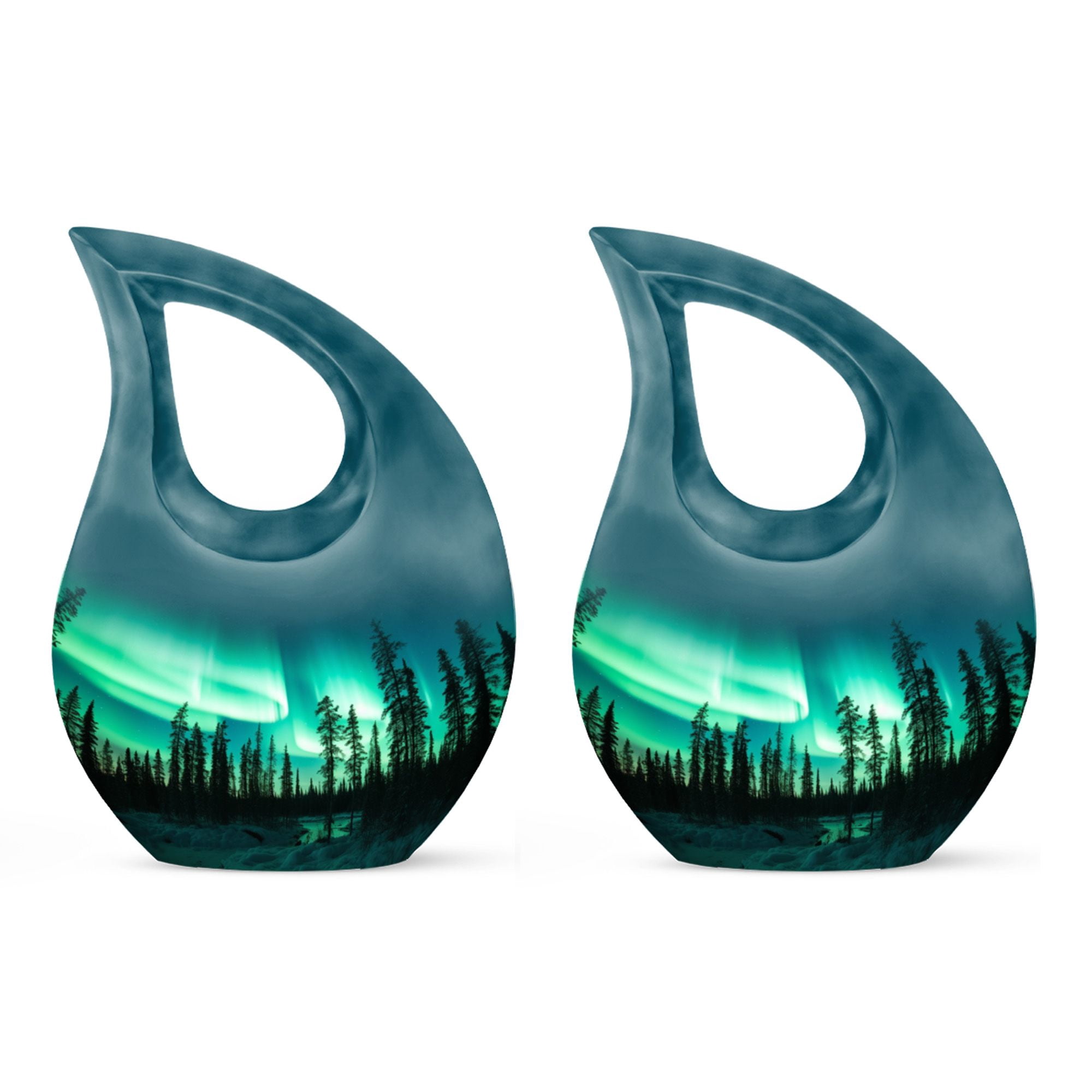 Northern Lights Waltzing Over Urn - Decorative Urns For Ashes - Urn For ...