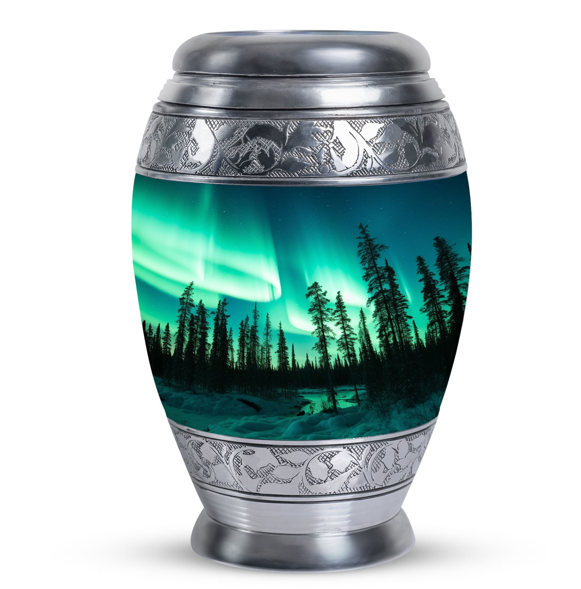 Northern Lights Waltzing over Wintry Wilds - Petite Elegant Urn for ...