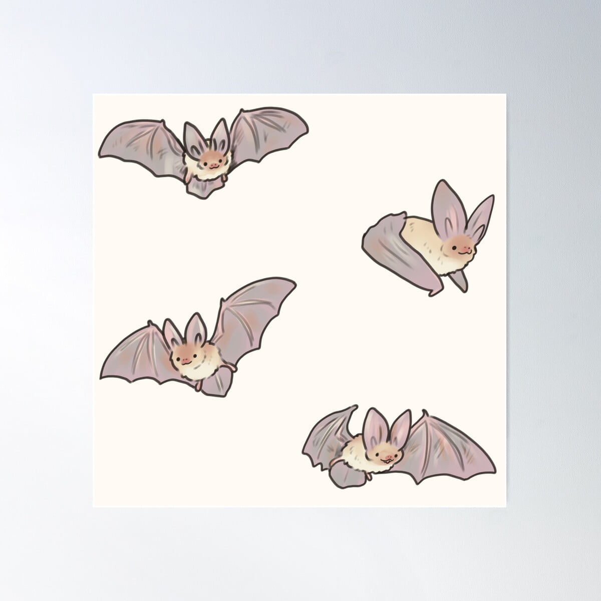 Northern Long Eared Bat Pack Poster Wall Art, Modern Wall Decor For ...