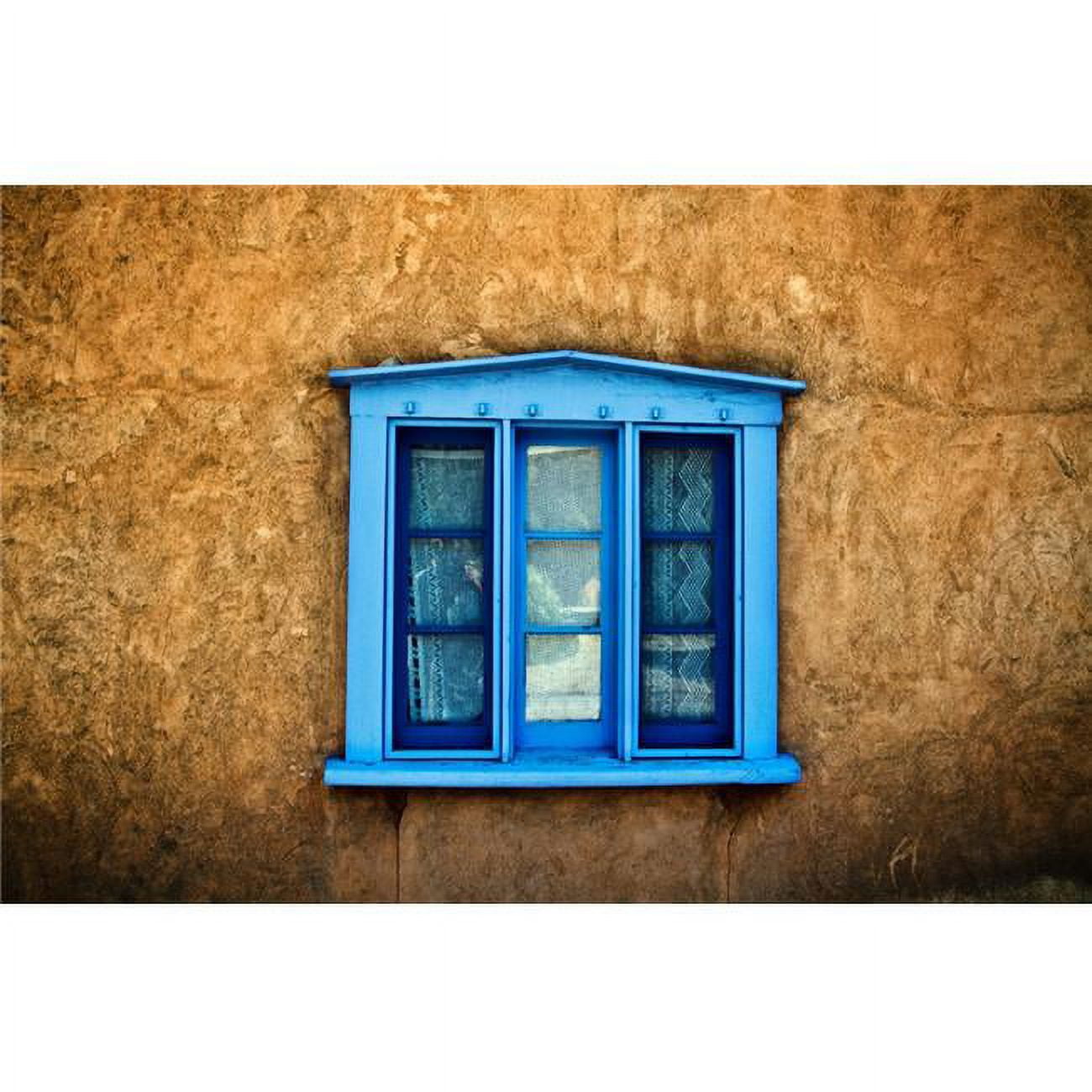 Northern Mexican Windows Mexico Blue Deep-Seated Window On Adobe Wall ...