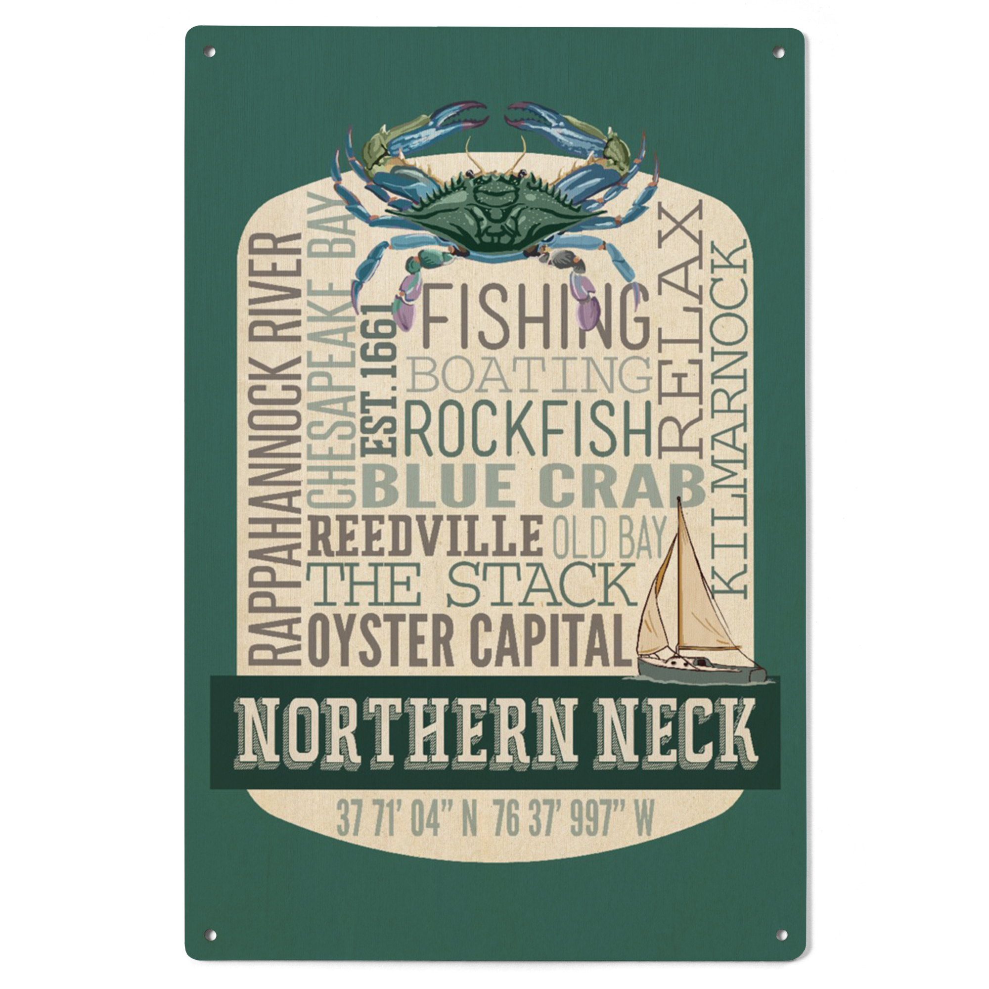 Northern Neck, Virginia, Chesapeake Bay, Oyster Capital, Typography ...
