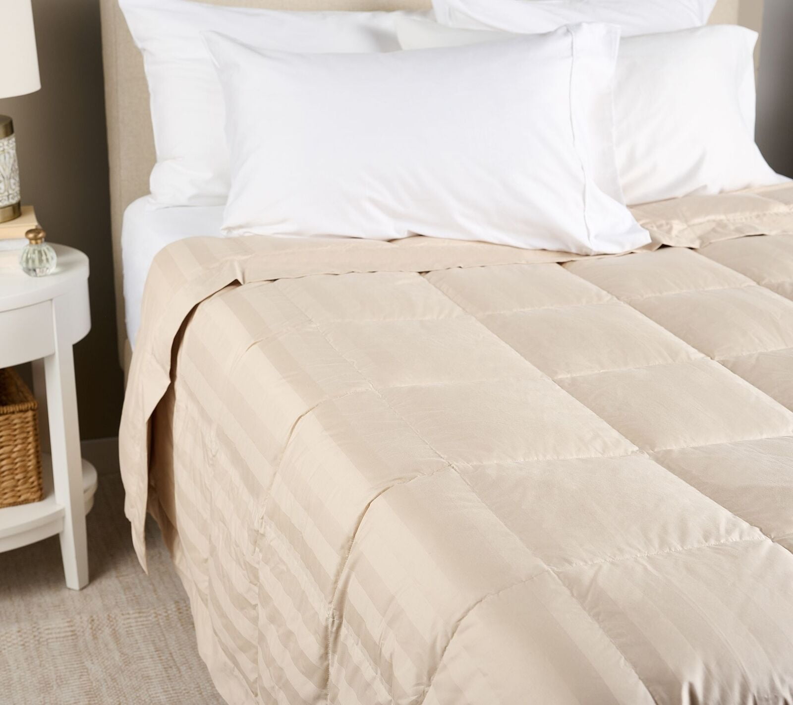 Northern Nights Dobby Stripe Cotton 650FP Down Blanket - King in Linen - Walmart.com