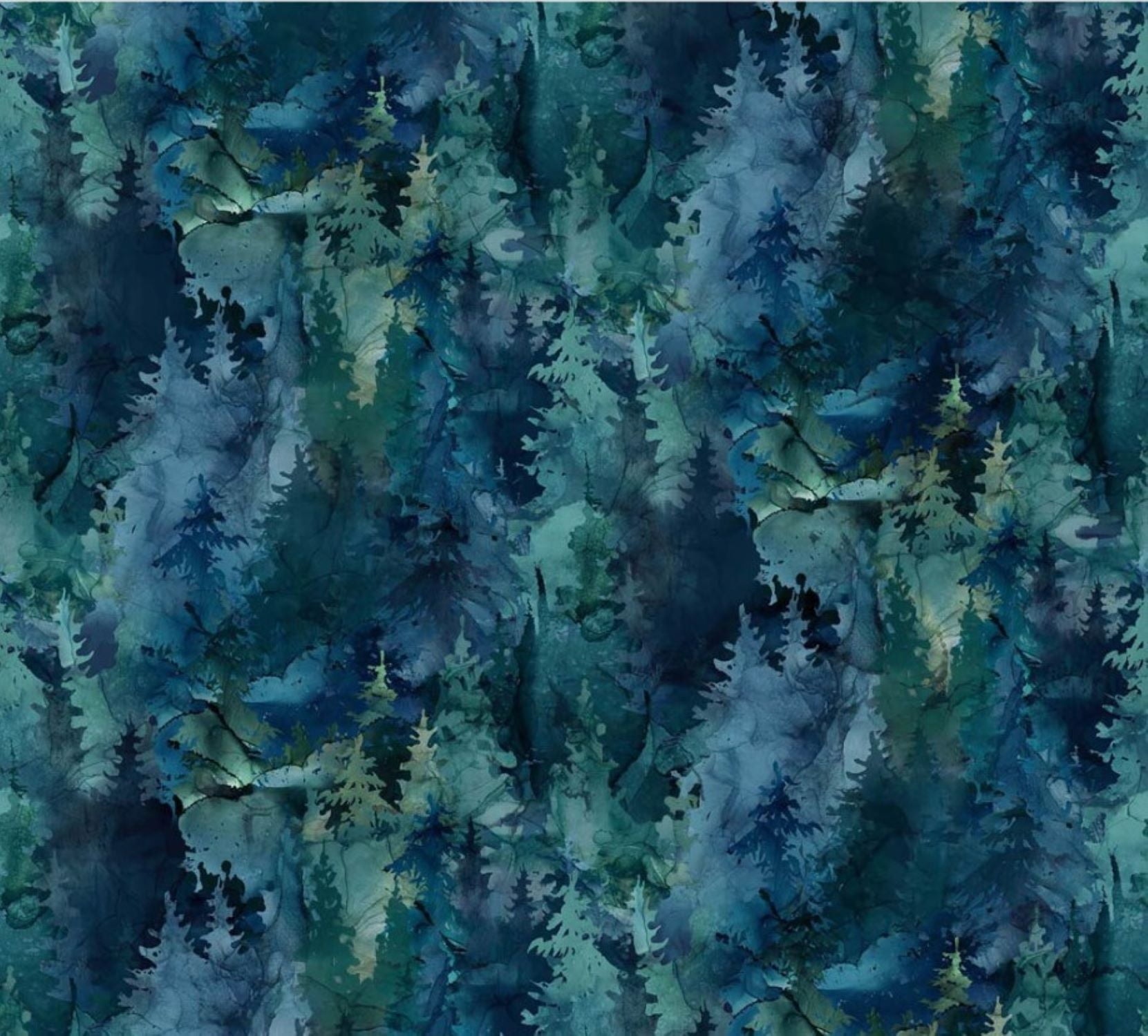 Northern Peaks Forest Trees Dark DP25169 44 Cotton Fabric by Northcott ...