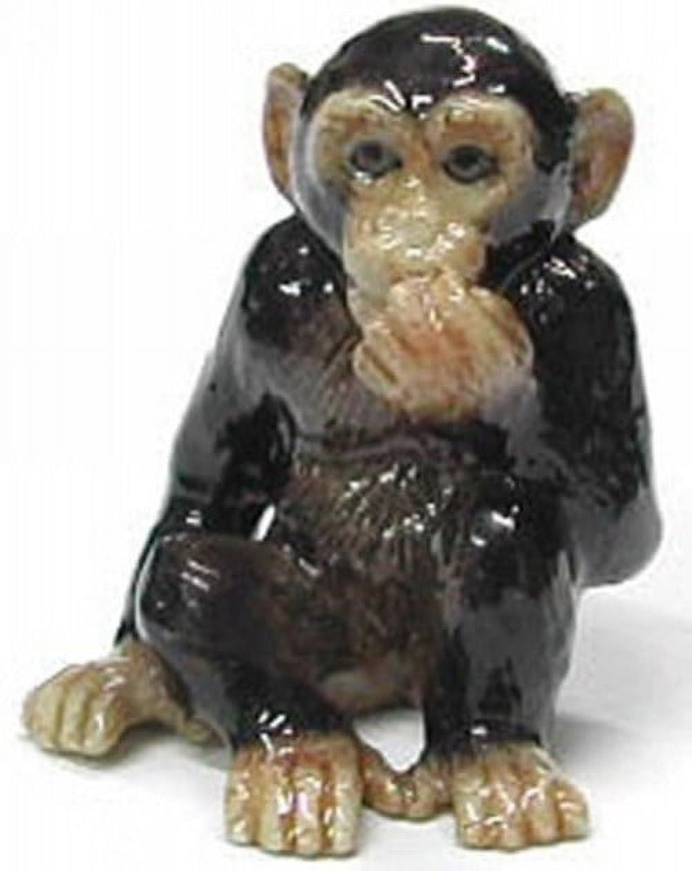 Northern Rose Black Chimp Baby Hand-painted - Home Decor Forest Animal ...