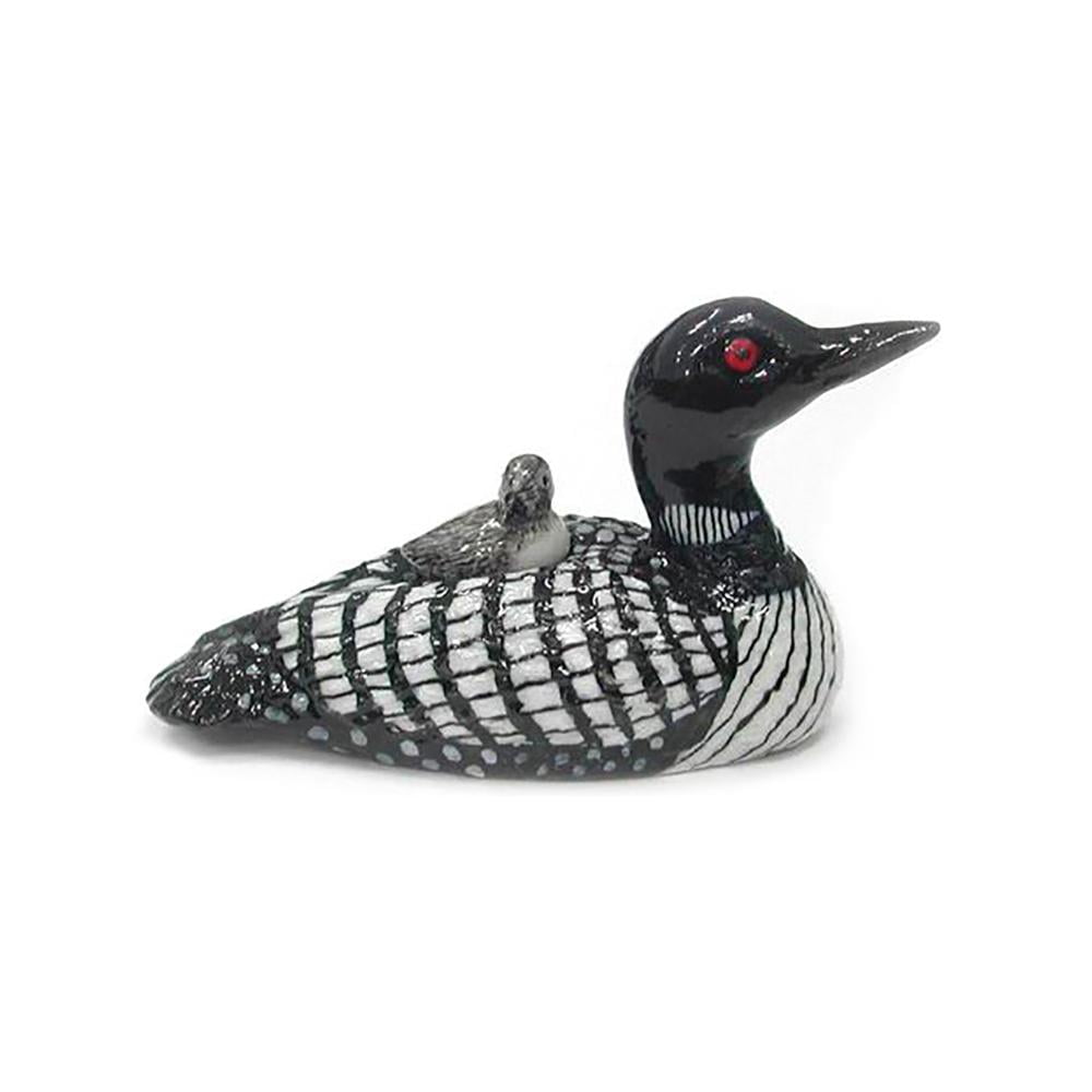 Northern Rose Gavia Loon with Chick Bird Hand-painted - Home Decor Bird ...