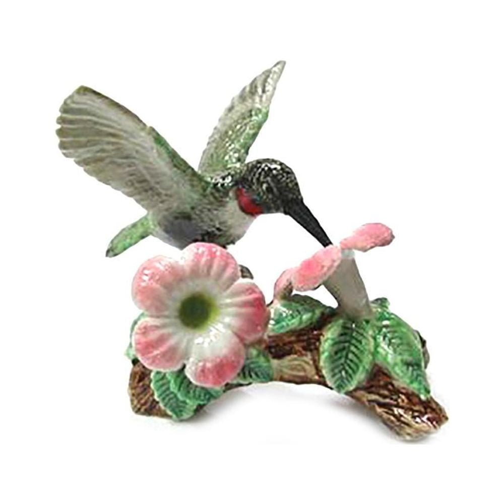 Hummingbird on Flower - miniature porcelain figurine - Walmart.com
