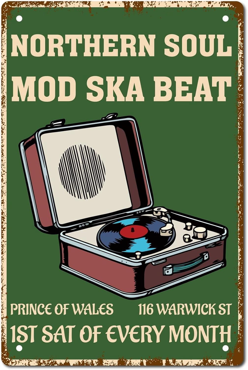 Northern Soul Mod Ska Beat Metal Tin Sign Vintage Wall Art Decor House ...