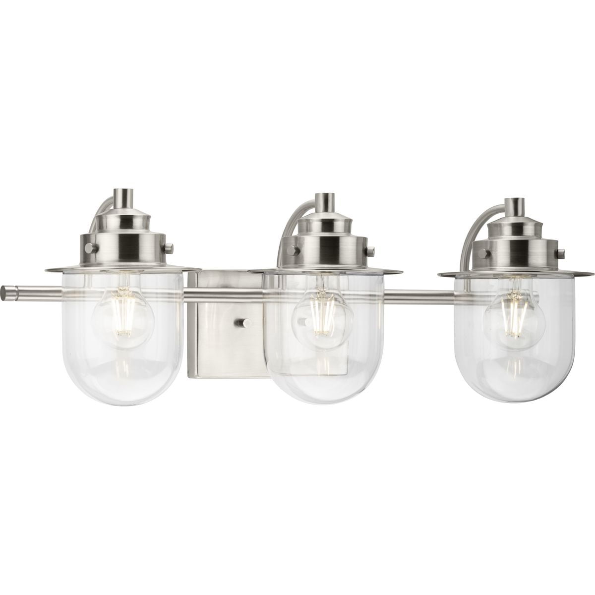 Northlake Collection Three-Light Brushed Nickel Clear Glass ...